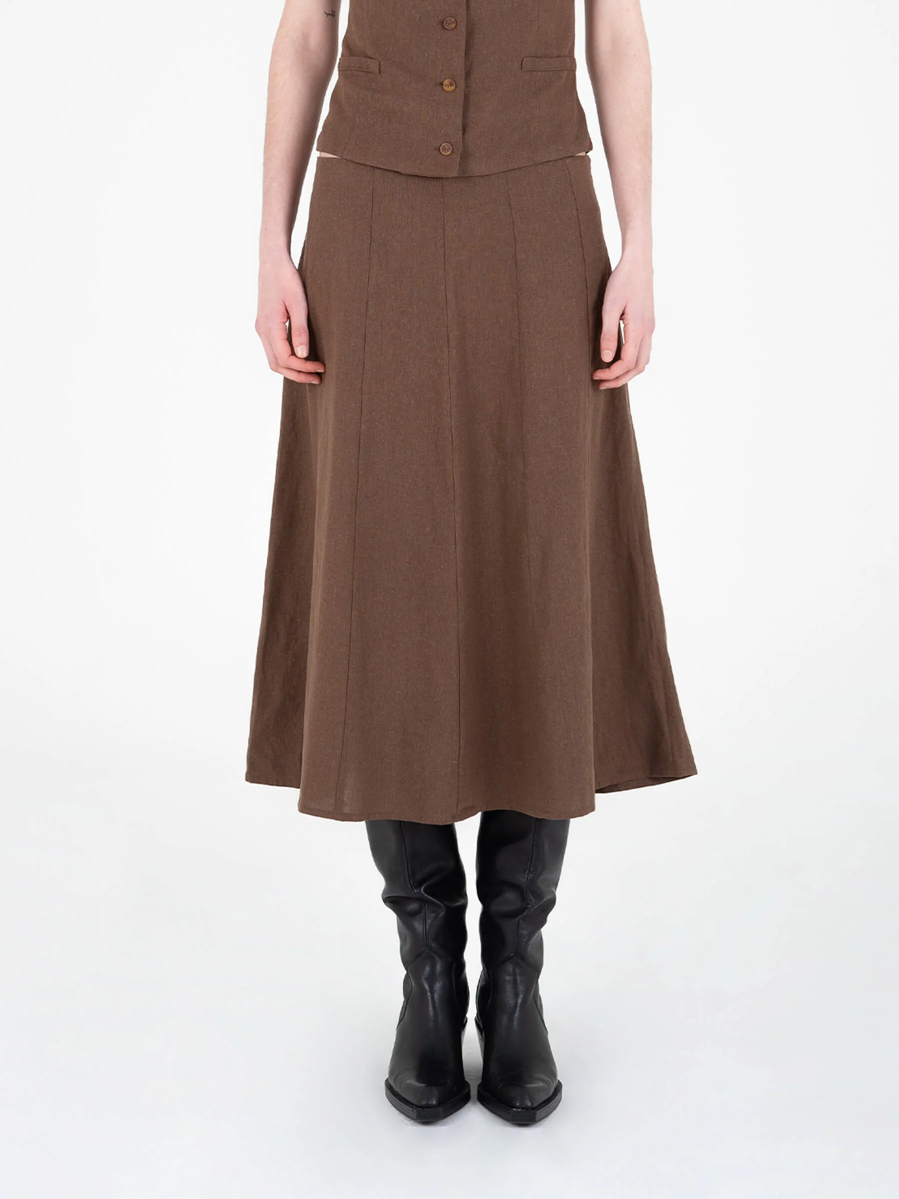 Teide Brown Skirt - Borderfree