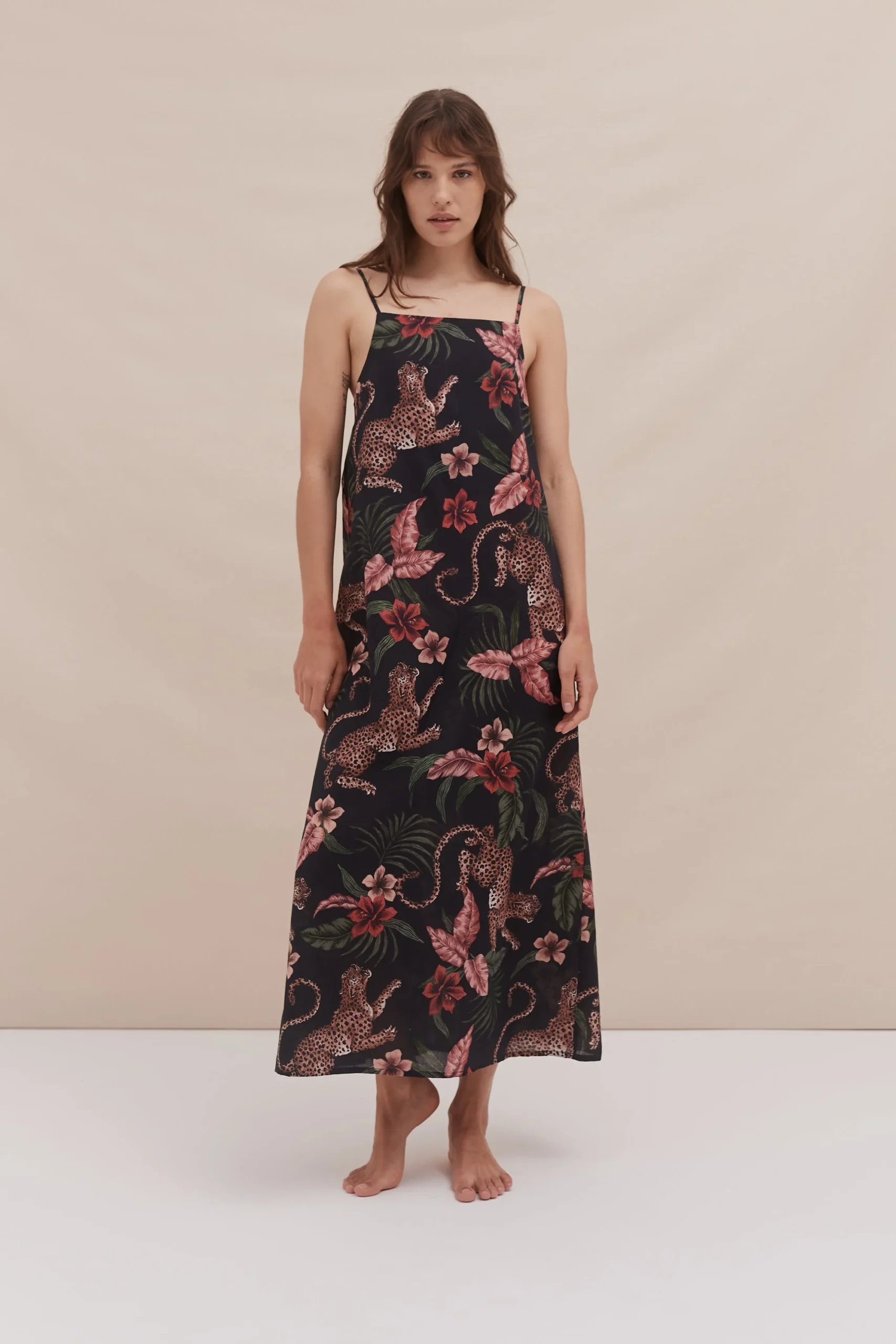 Square Nightie Soleia Leopard Print Multi - Borderfree