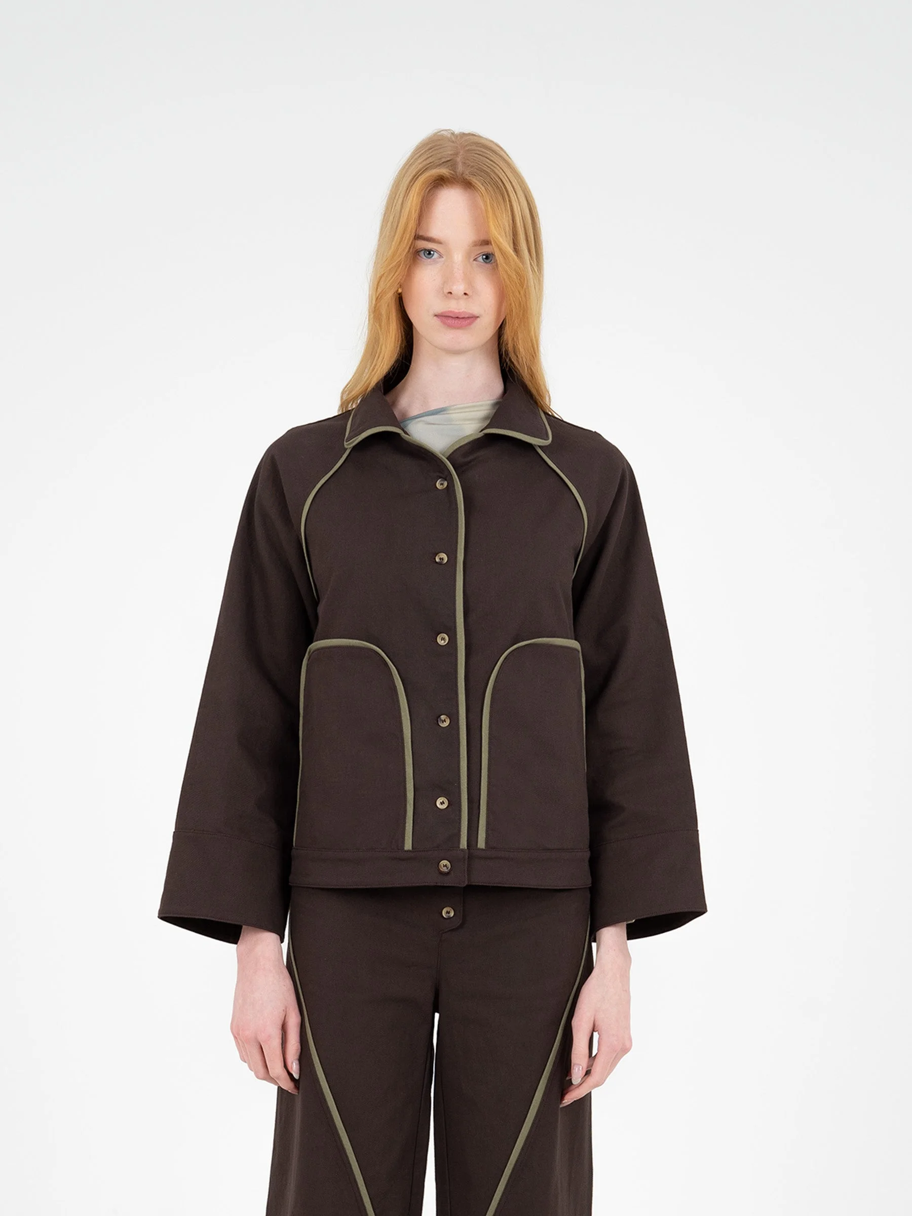 Cityscape Brown Denim Jacket - Borderfree