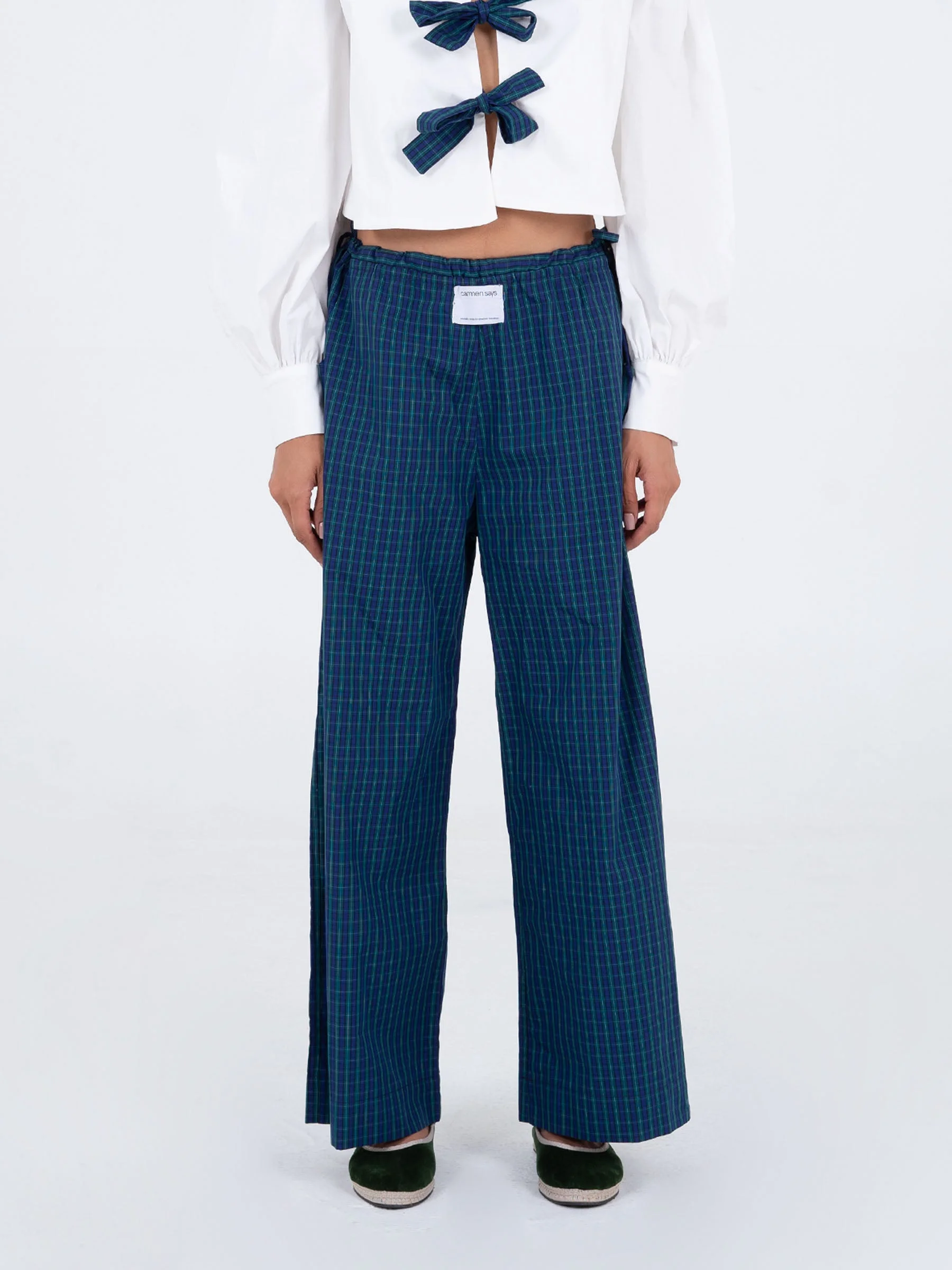Twilight Blue Tartan Pants - Borderfree