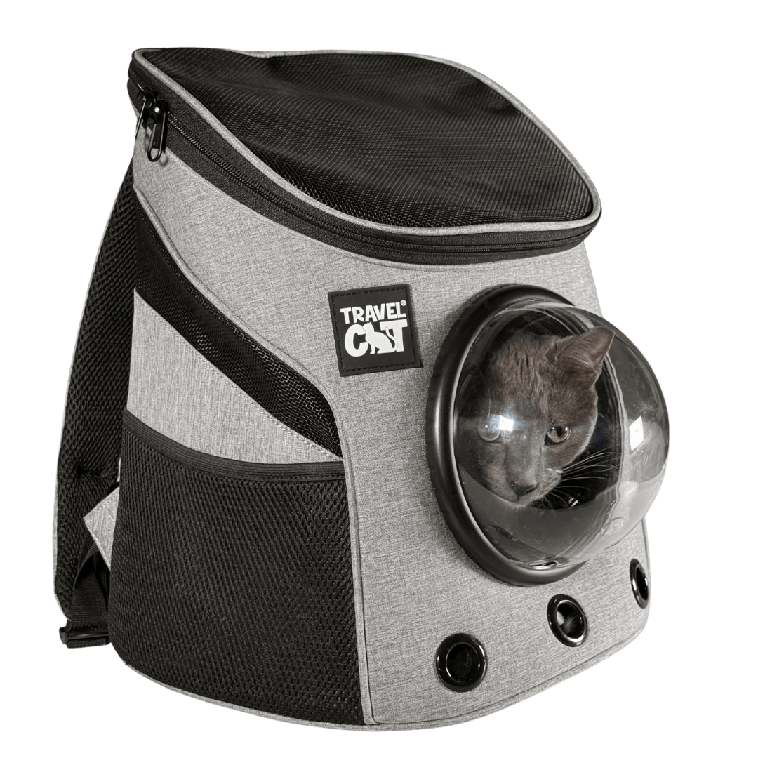 "The Fat Cat" Mini Cat Backpack - Heather Grey - Borderfree