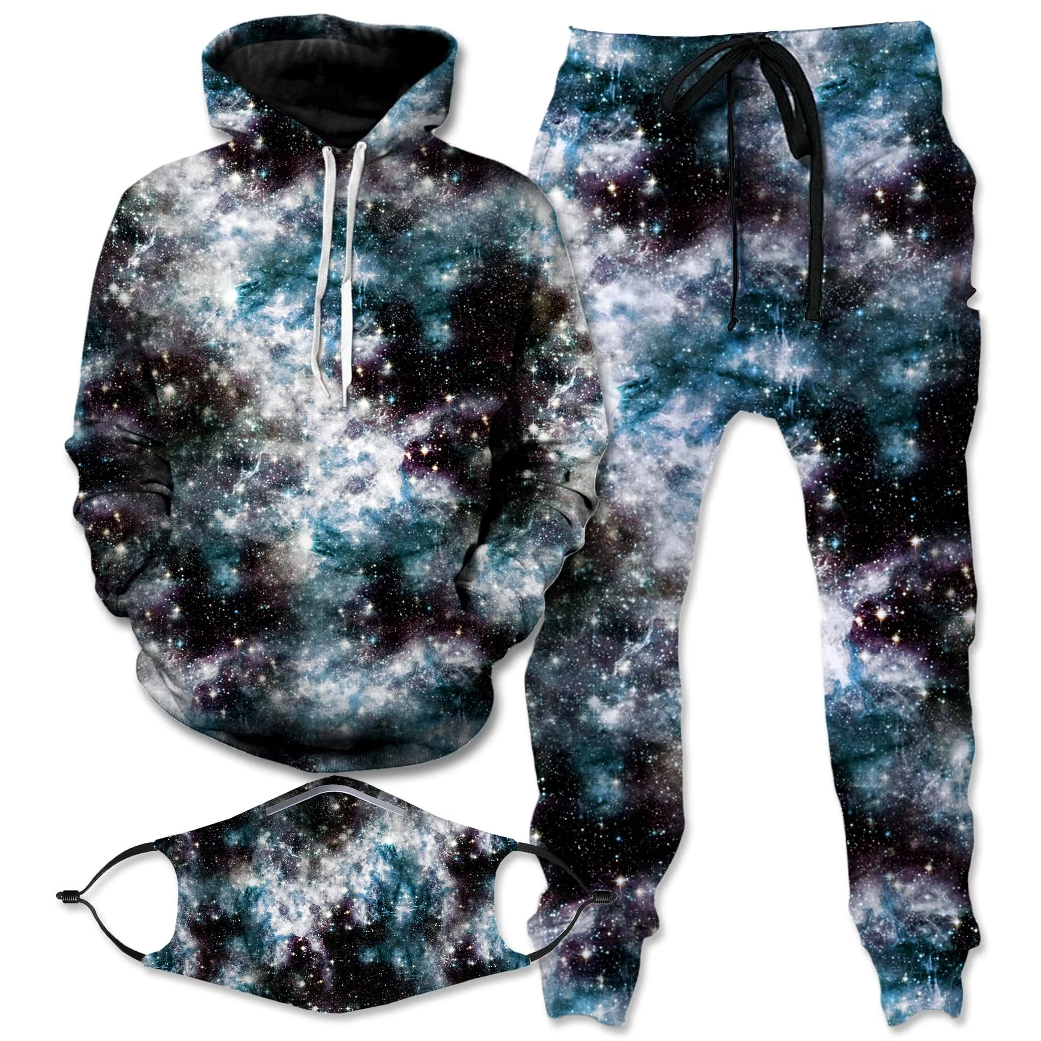 Party God Galaxy Hoodie and Joggers with PM 2.5 Face Mask Combo ...
