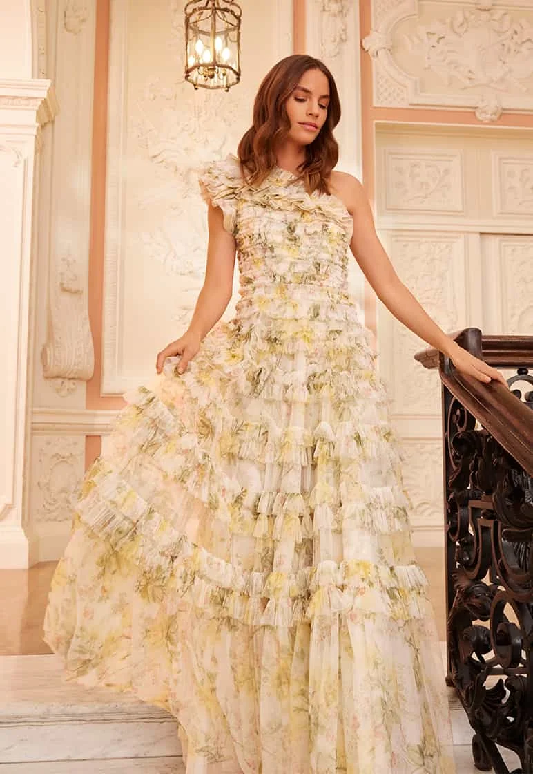 Rose Lisette One-Shoulder Gown - Borderfree