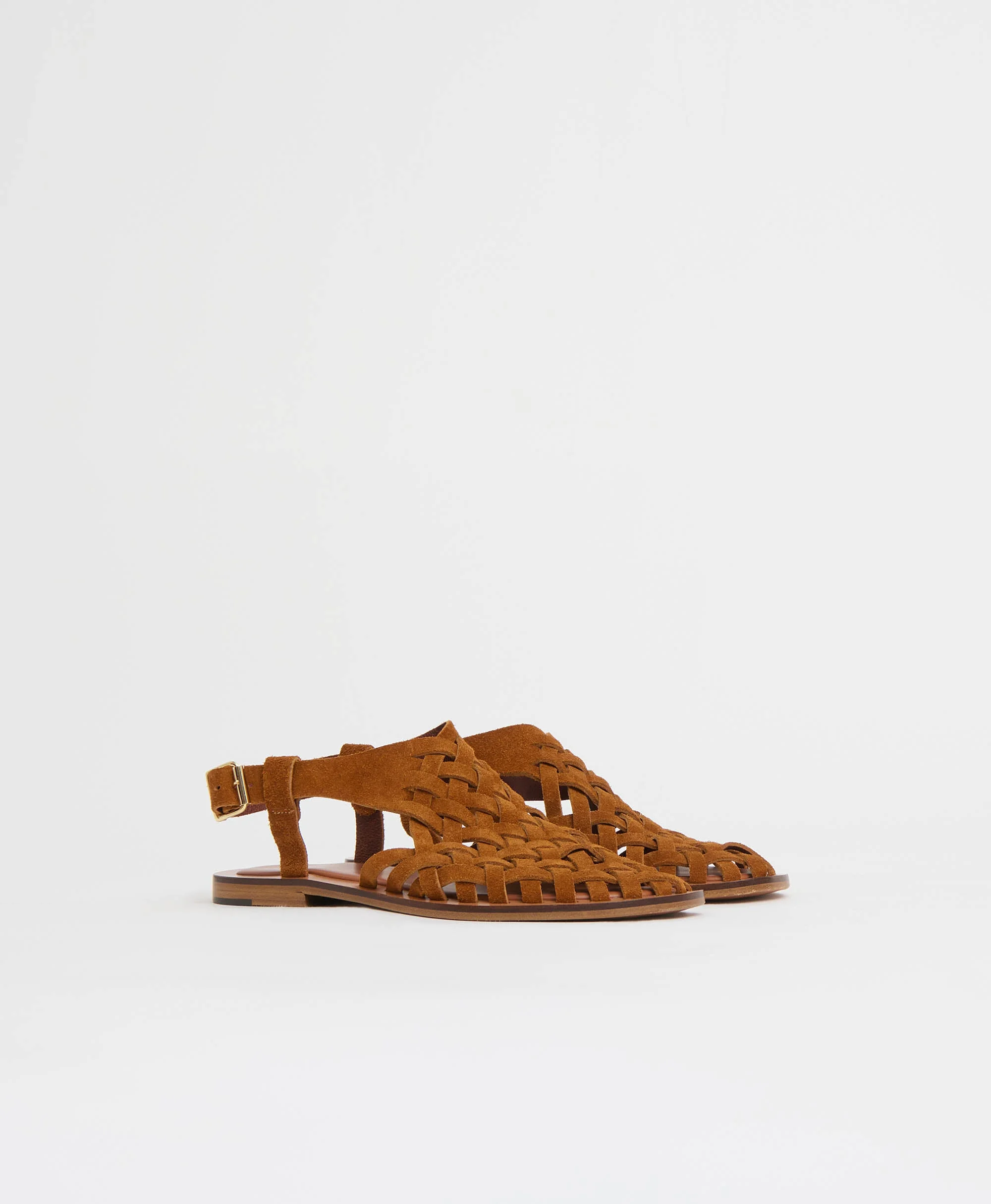 Woven Sandal - Saddle Suede - Borderfree