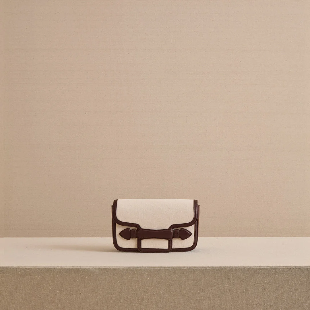 Romy Clutch in Canvas Chocolate - Borderfree