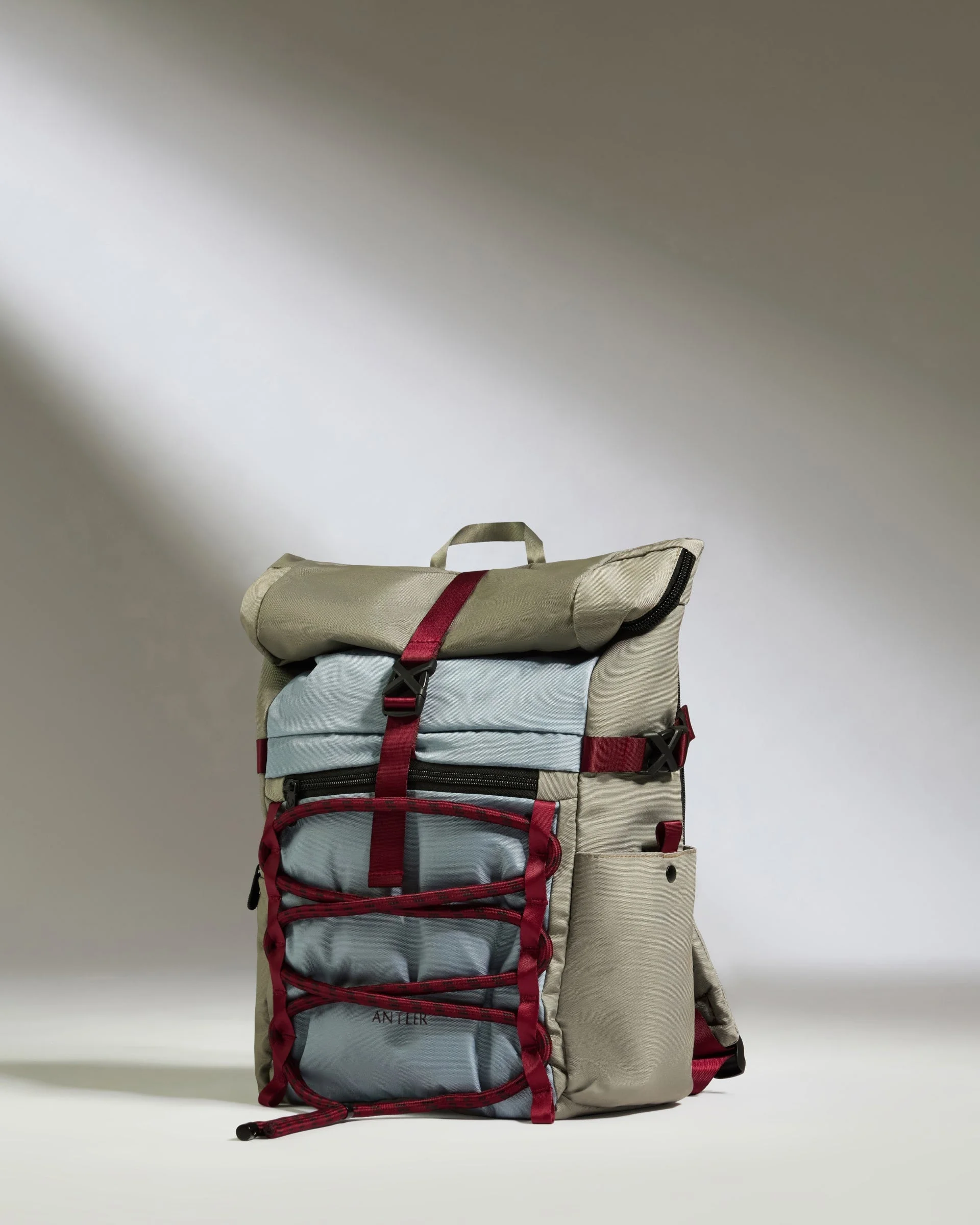 Discovery Roll Top Backpack in Mist Blue - Borderfree