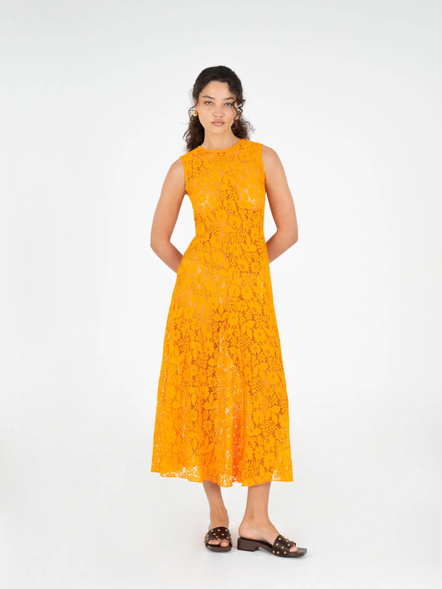 Loki Orange Lace Dress - Borderfree