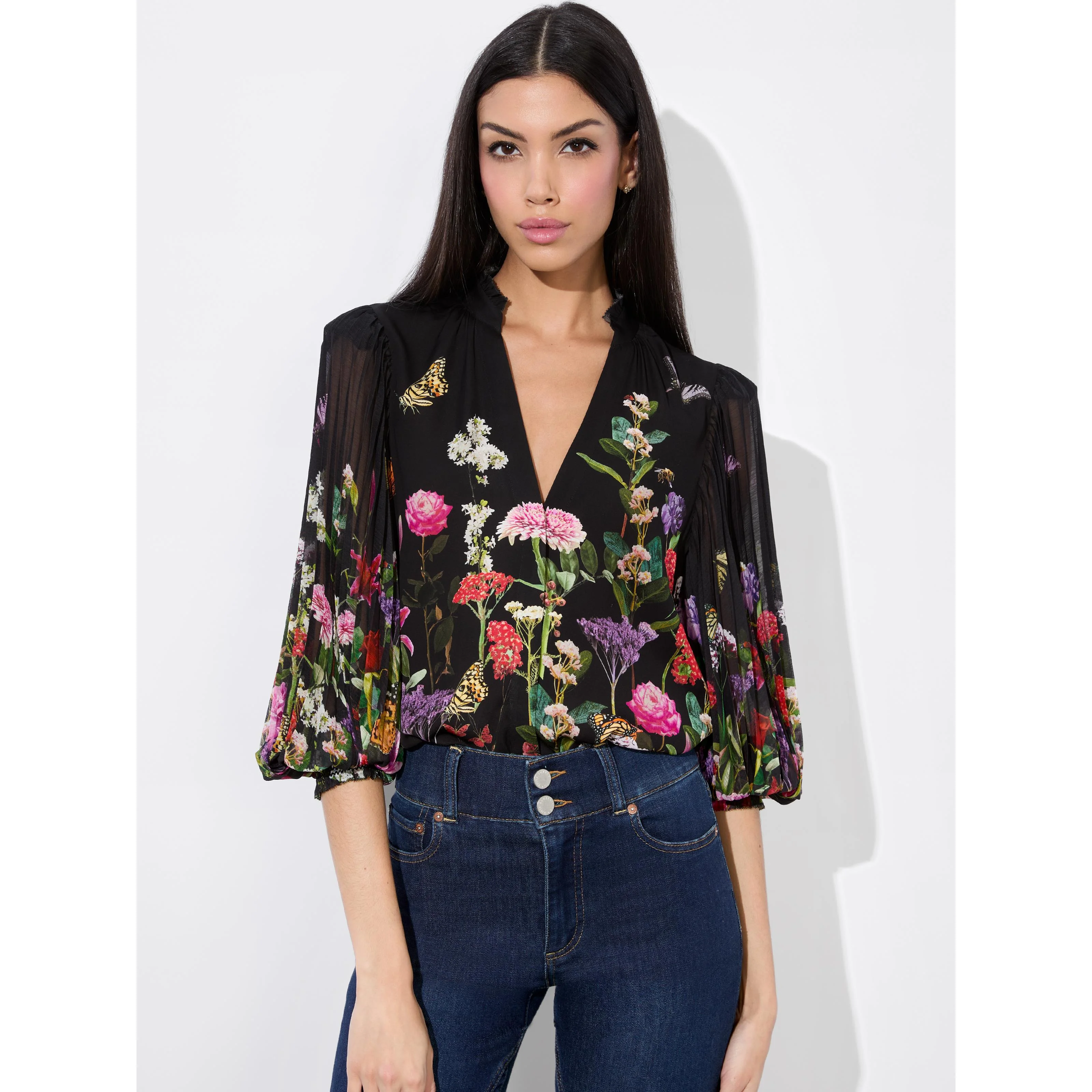 ILAN BUTTON FRONT BLOUSE - Borderfree