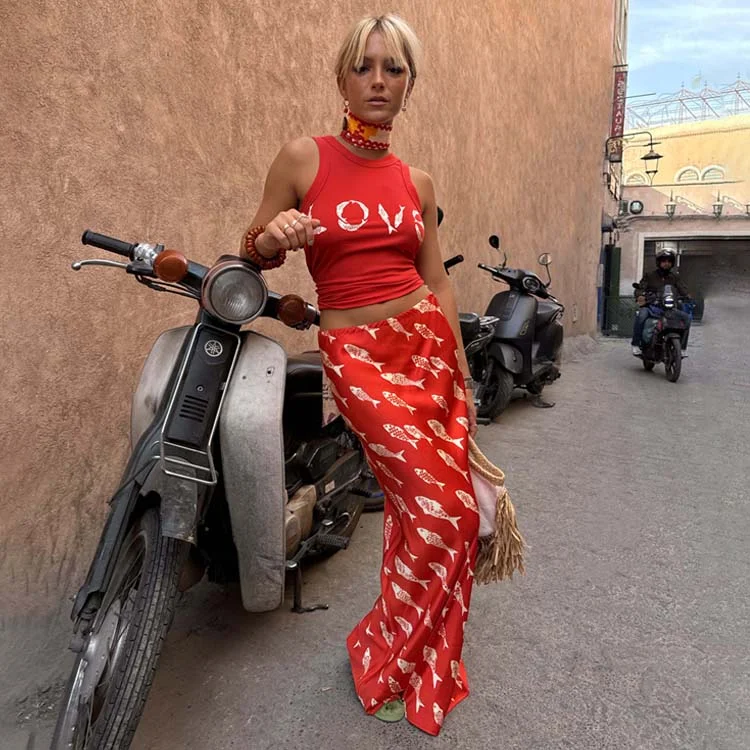 Red Marina Dorris Skirt - Borderfree