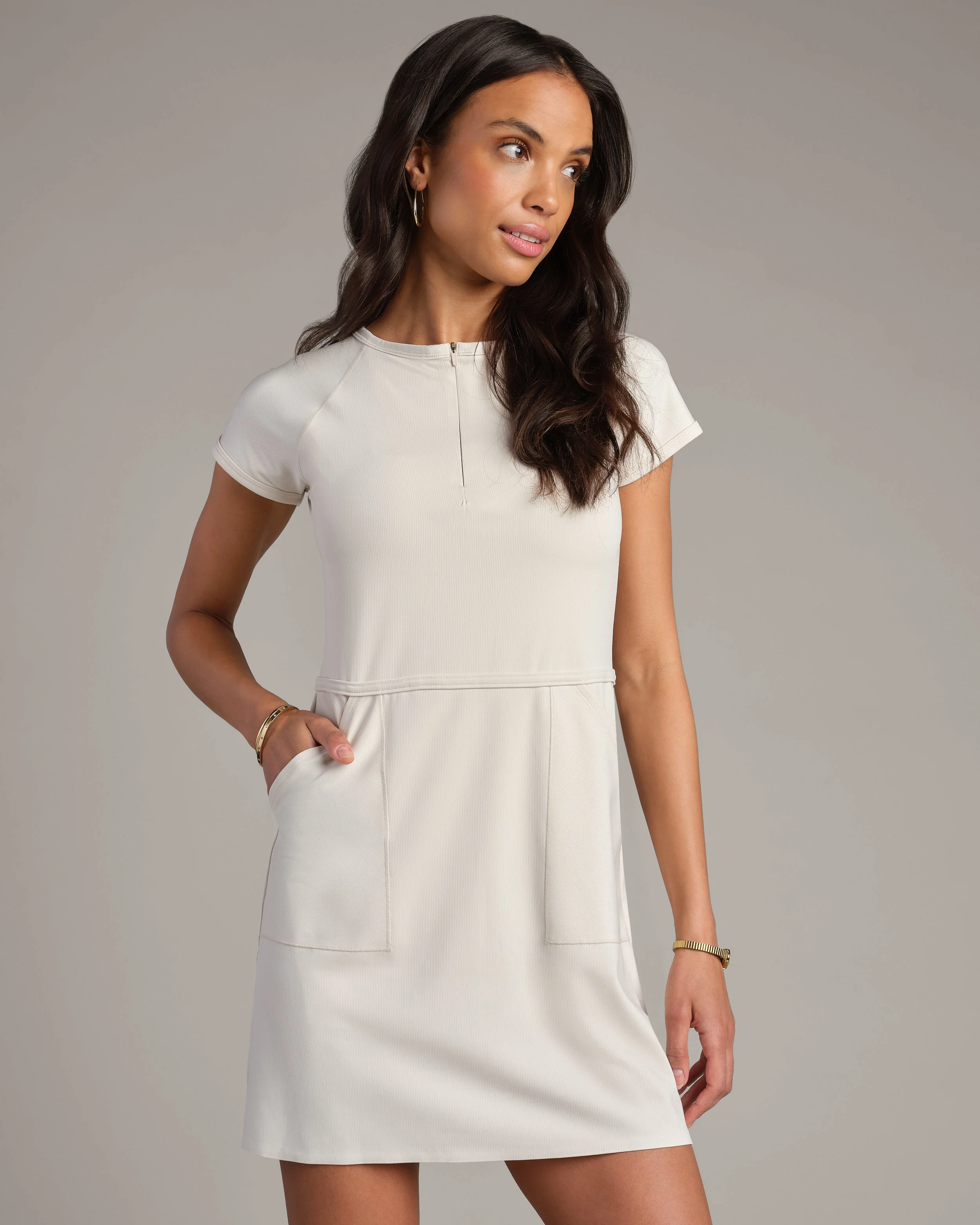 Stance Rib Dress - Oats - Borderfree