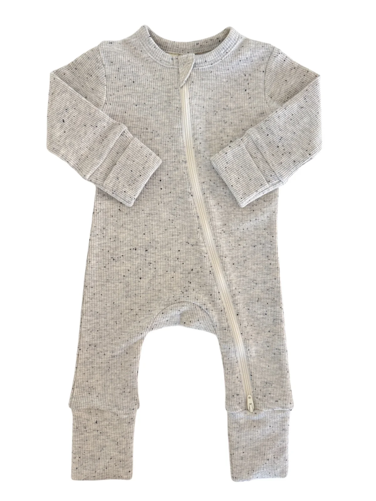 Heather Speckle / 2-Way Zip Romper - Borderfree