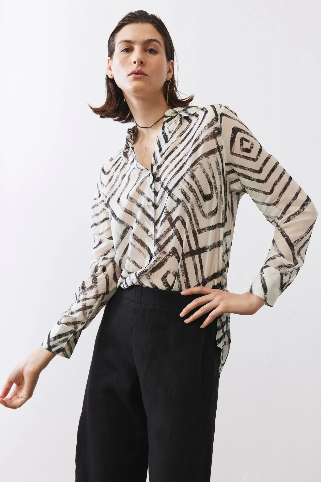 Long Line Sheer Tunic - Borderfree