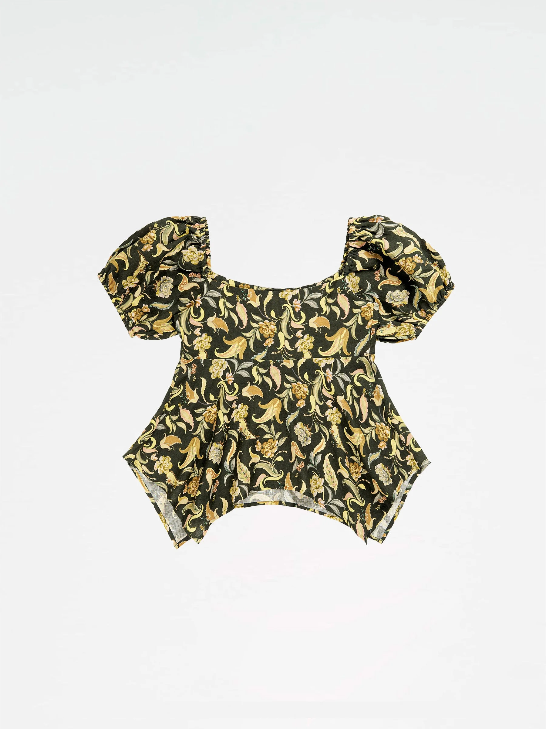 Enigma Green Floral Print Top - Borderfree
