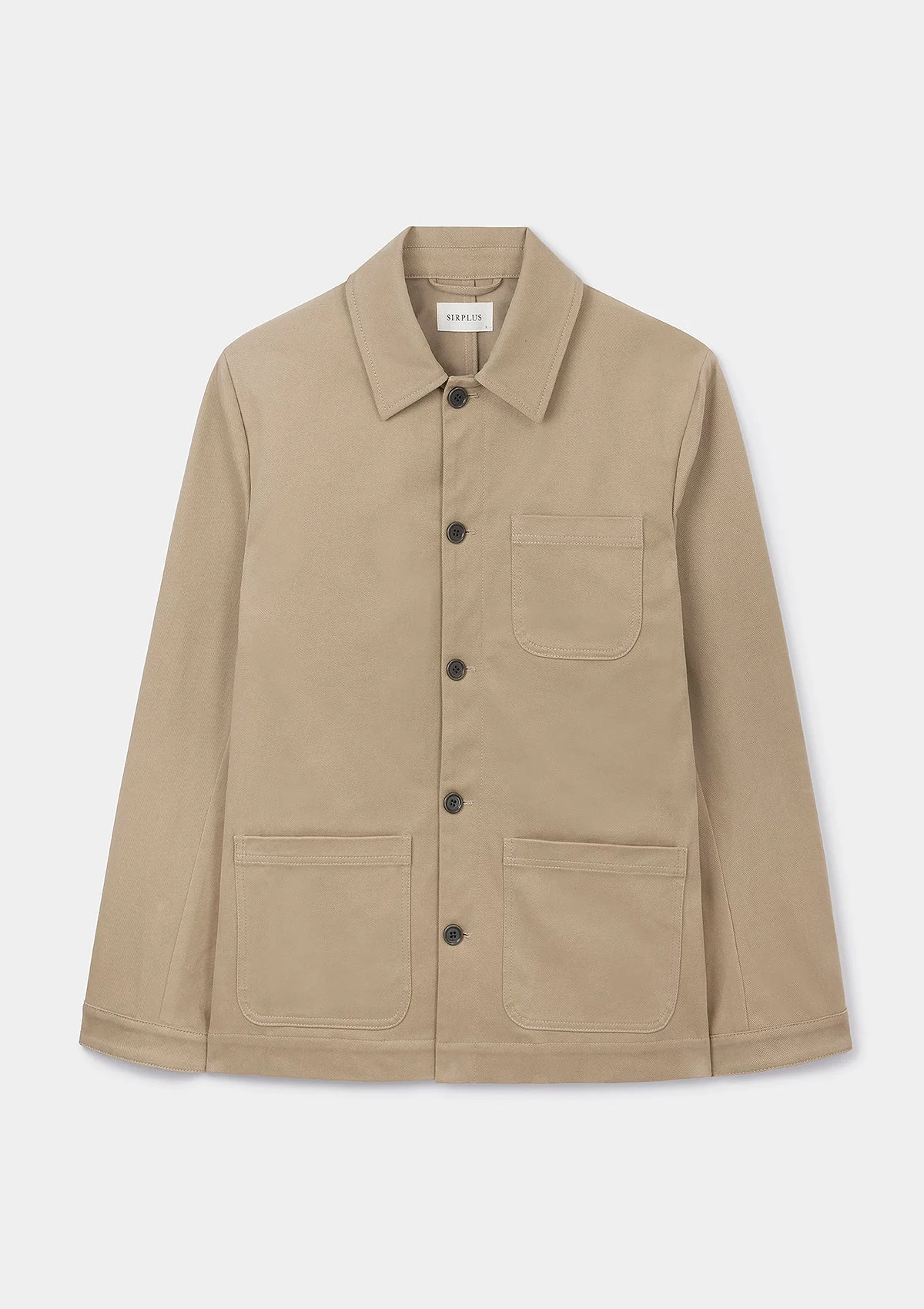 Khaki Cotton Chore Jacket - Borderfree