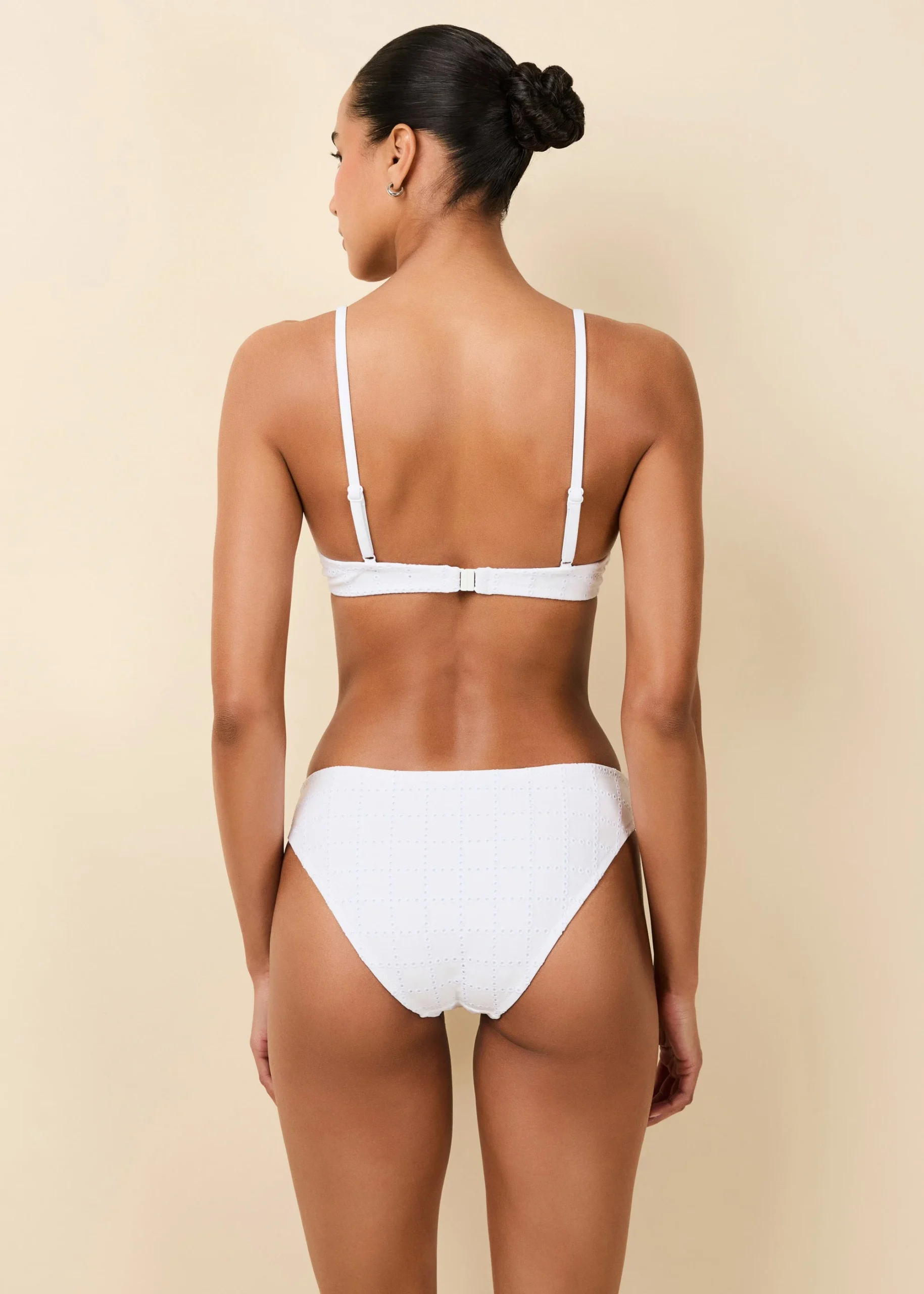 Eva Eyelet Bikini Bottom Optic White - Borderfree