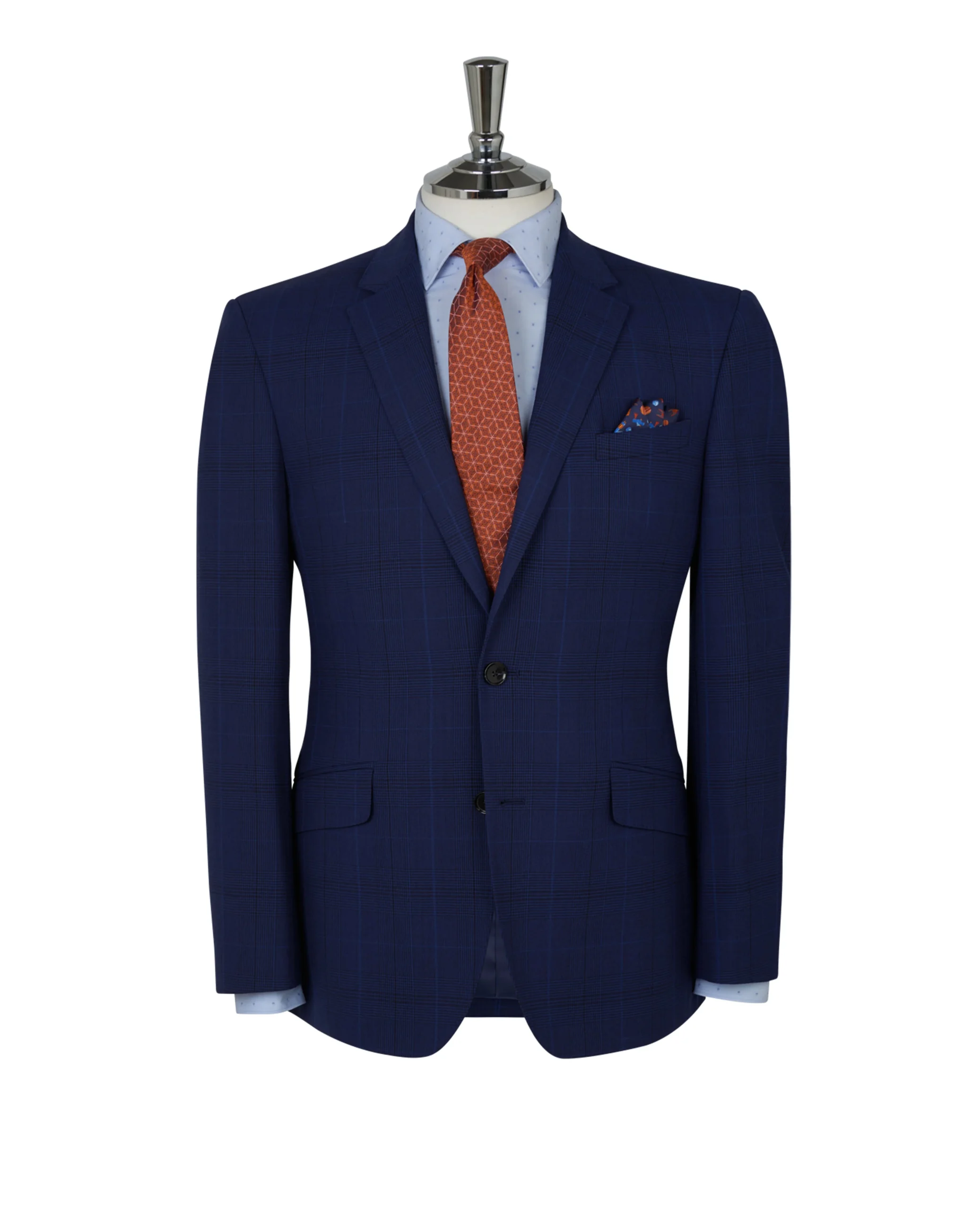 The Northcote Infinity Slim Fit Blue Check Jacket - Borderfree
