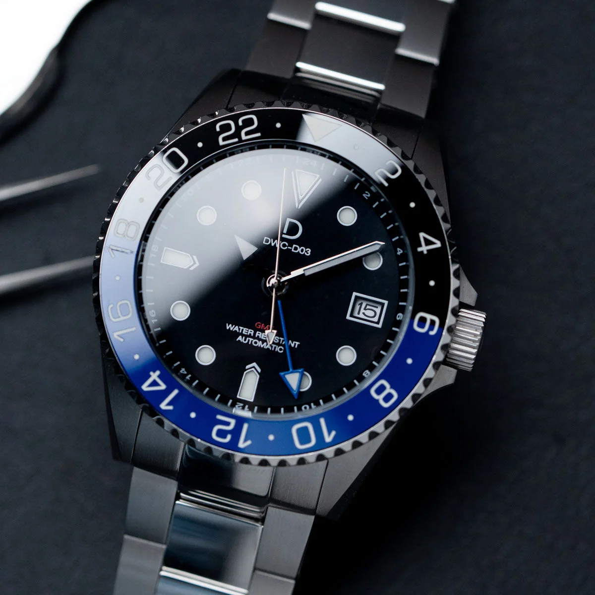 42mm "Batman" Diver Dress GMT Watch Kit | NH34 GMT Dive Watch ...