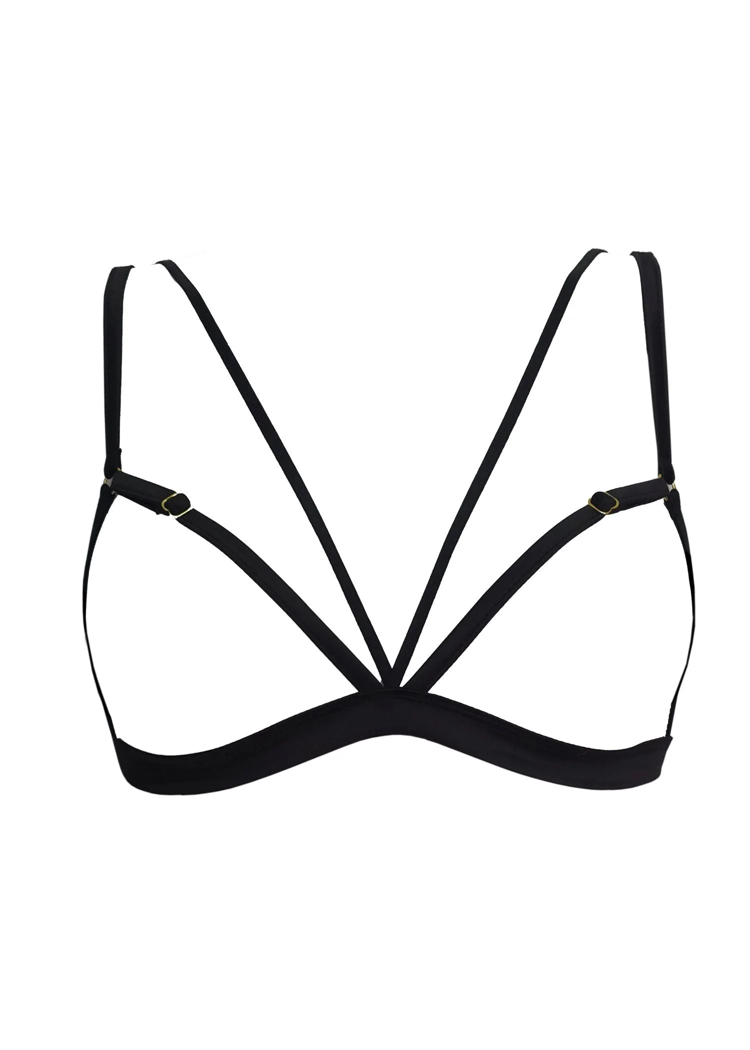LINES Open Bra (Black) - Borderfree