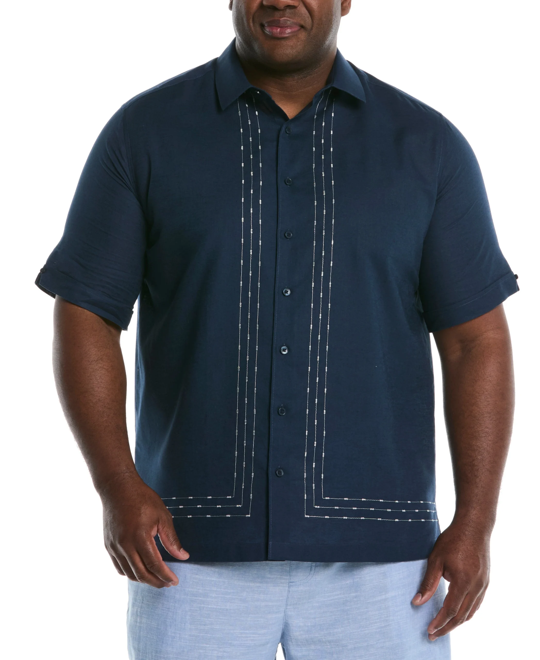 Big & Tall L-Shape Embroidery Shirt - Borderfree