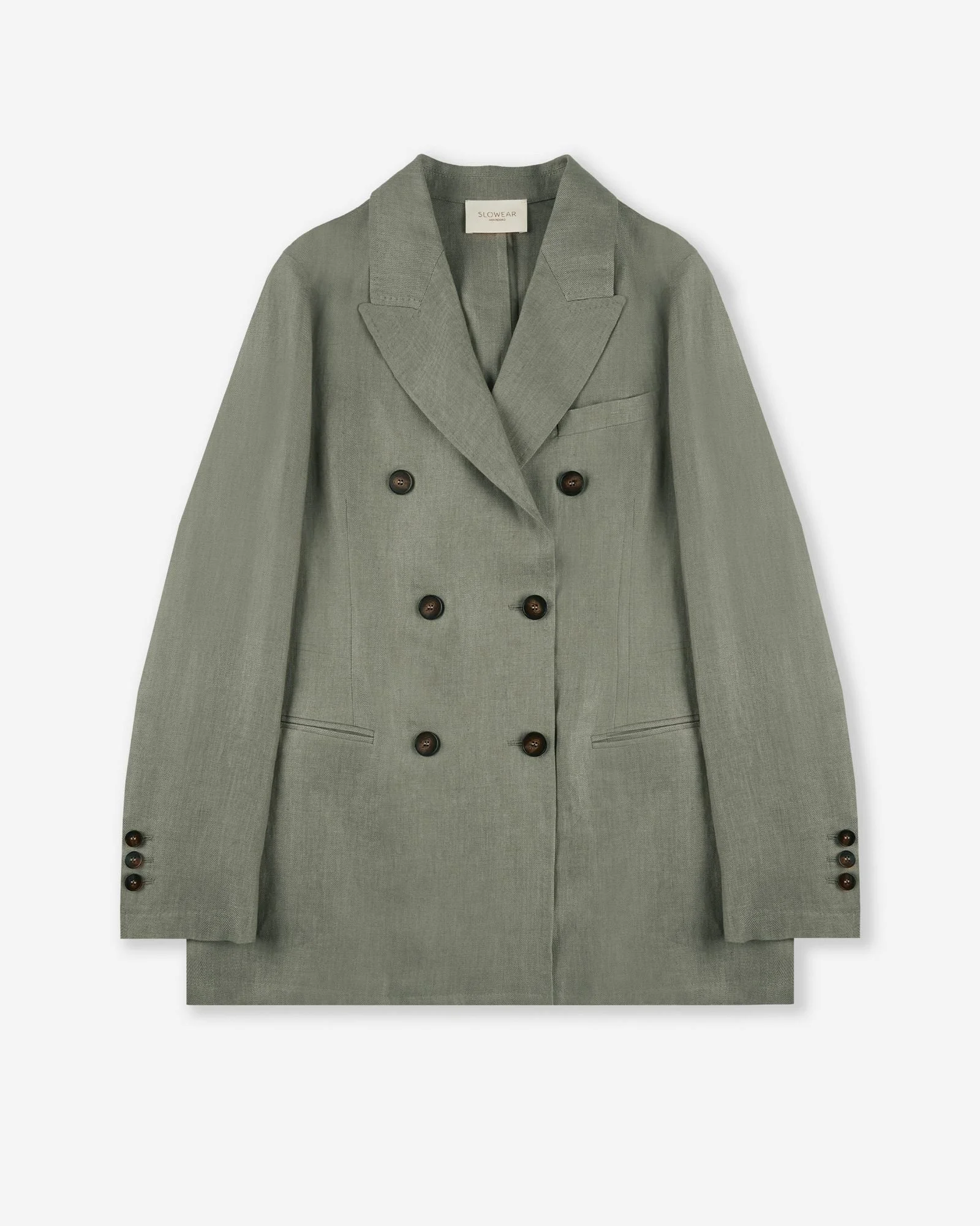 Double-breasted linen jacket - Borderfree