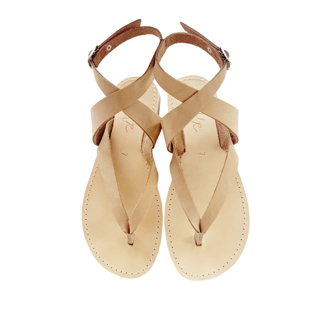 TAHEL SANDALS SUEDE CAMEL - Borderfree