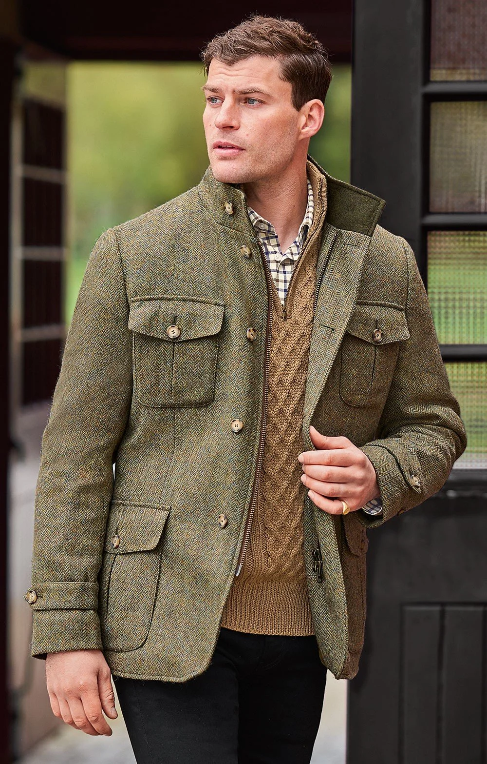 House of Bruar Men's British Tweed Tracker Jacket - Borderfree
