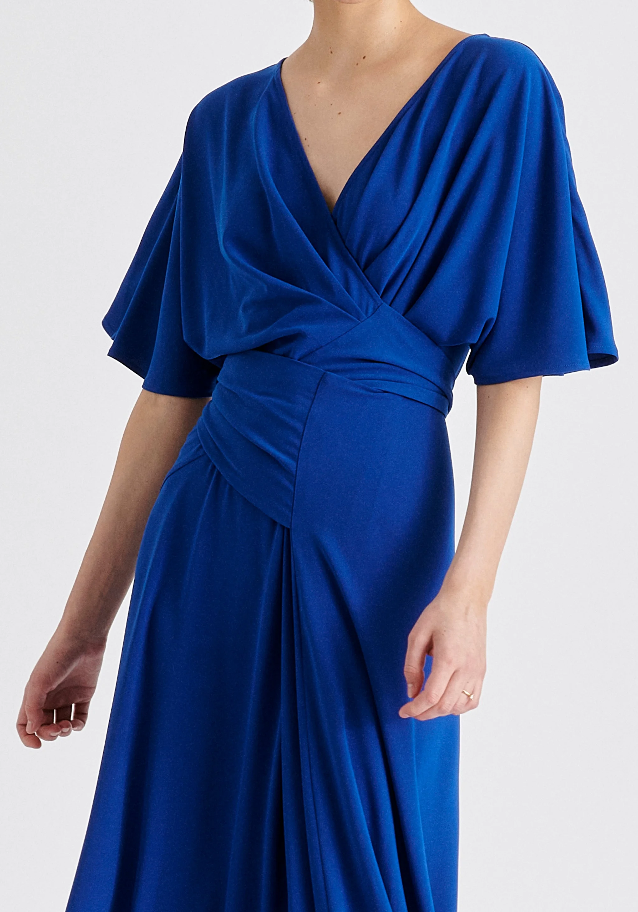 Flare Sleeves Maxi Wrap Dress - Borderfree
