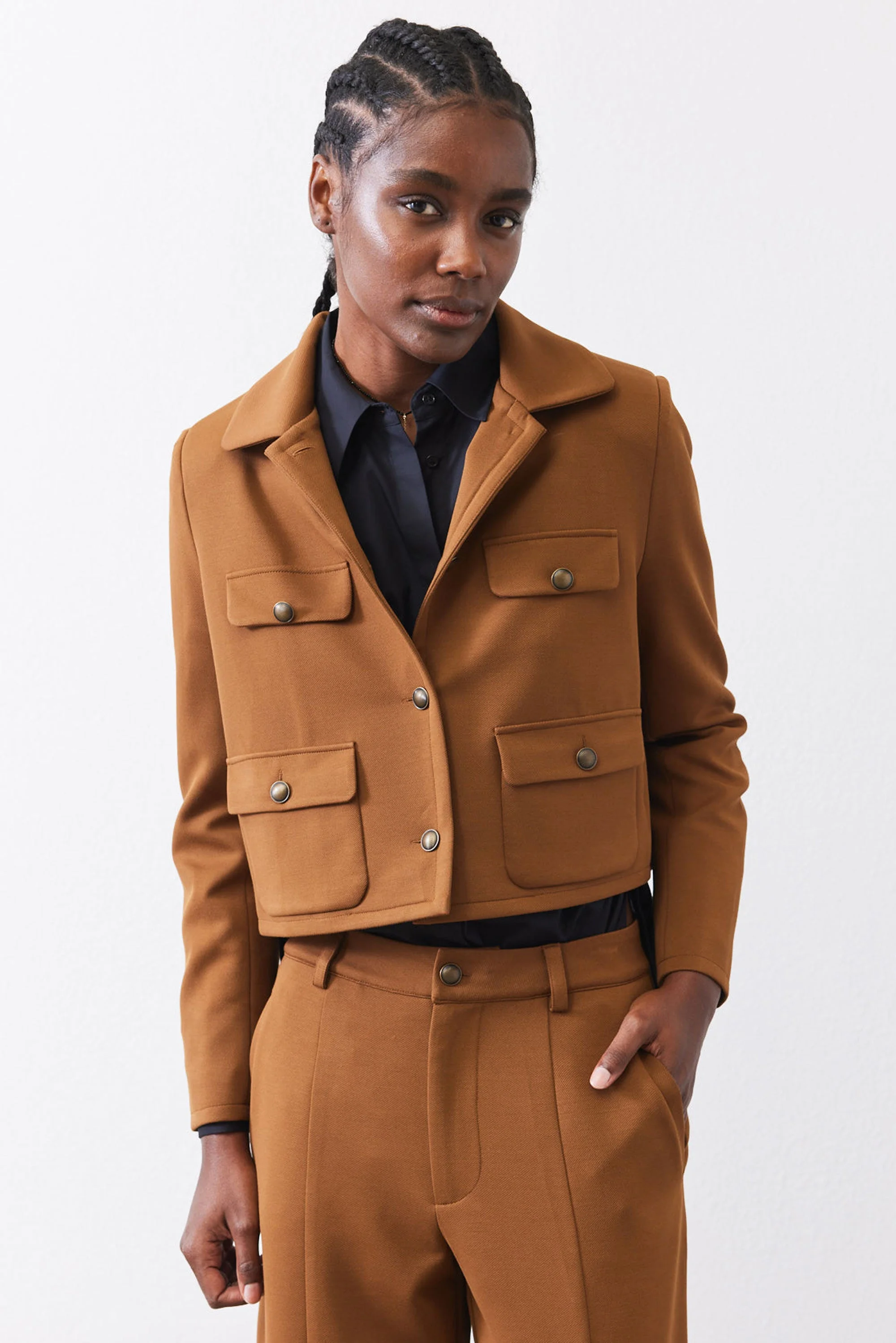 The Collared Stretch Suit Classic Jacket - Borderfree