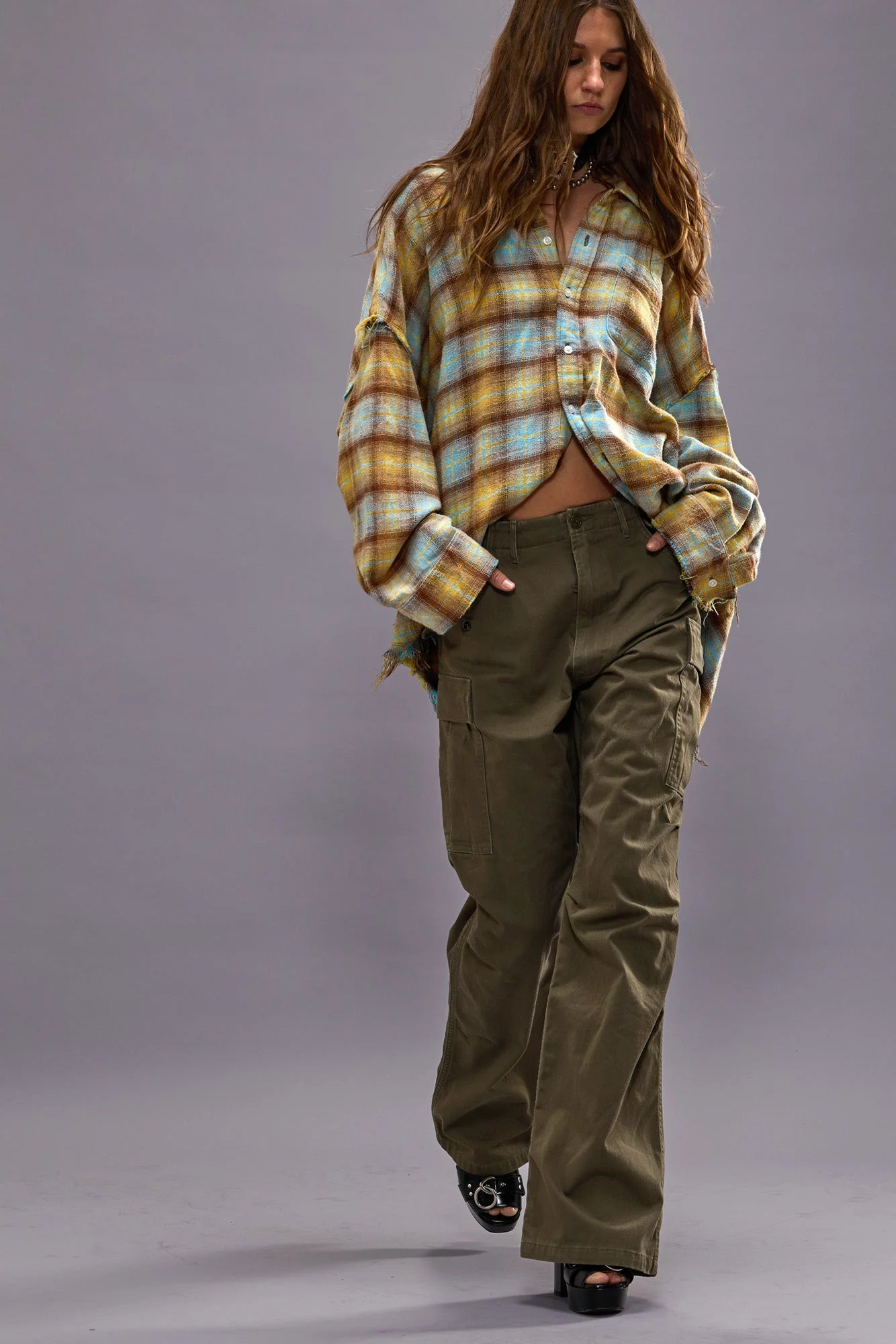 WIDE LEG CARGO - OLIVE - Borderfree