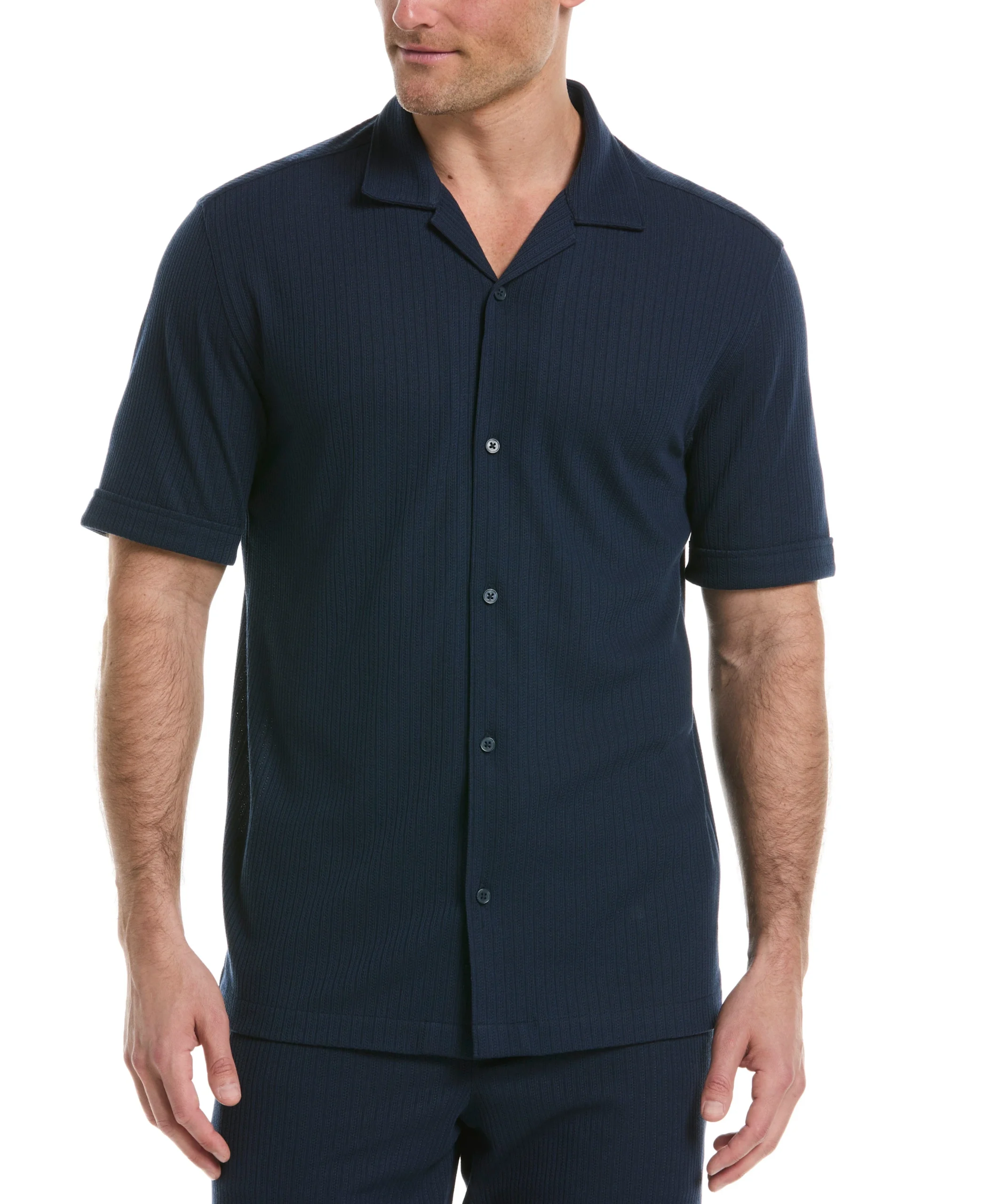 Textured Knit Shirt - Borderfree