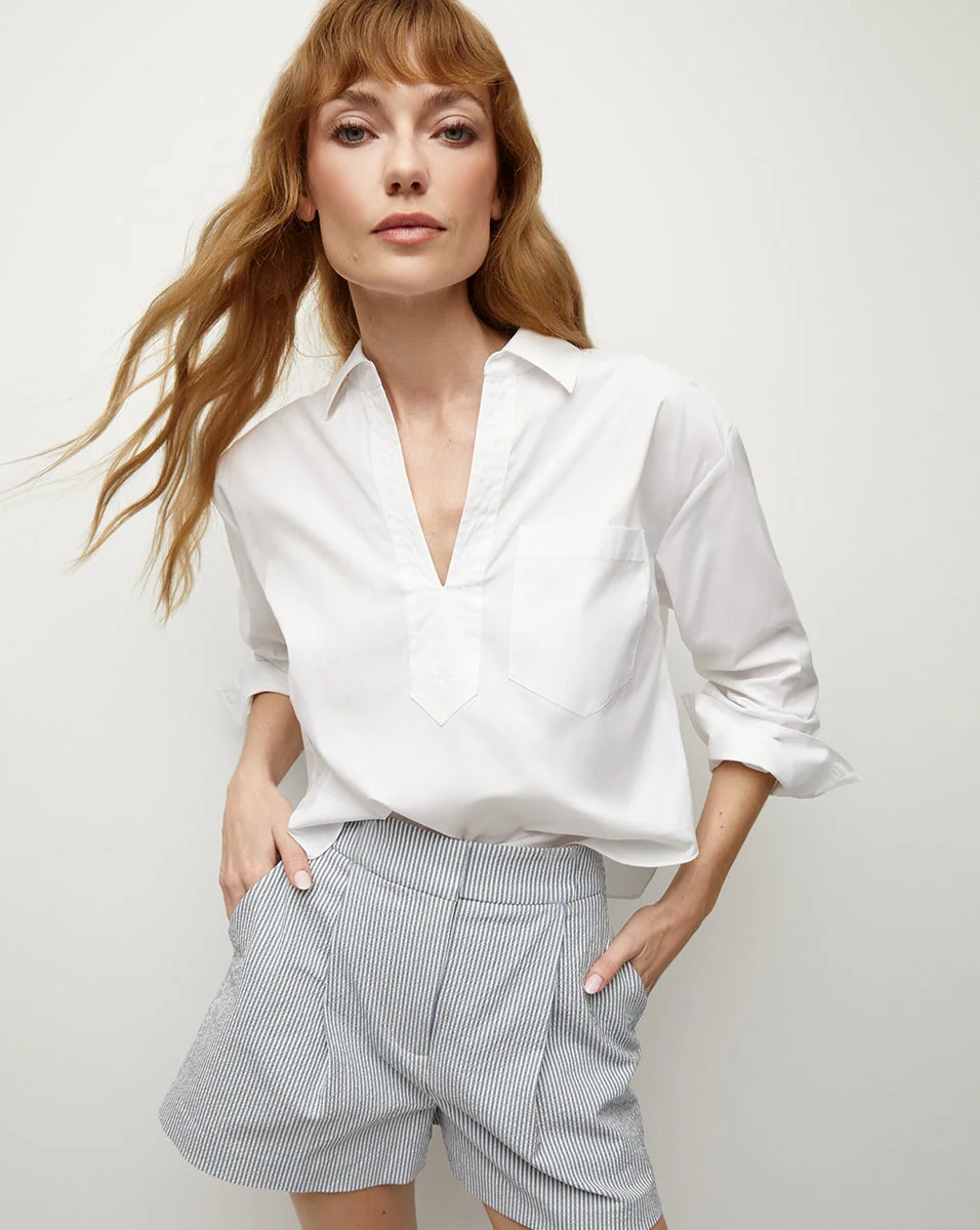 Khai Poplin Top - Borderfree
