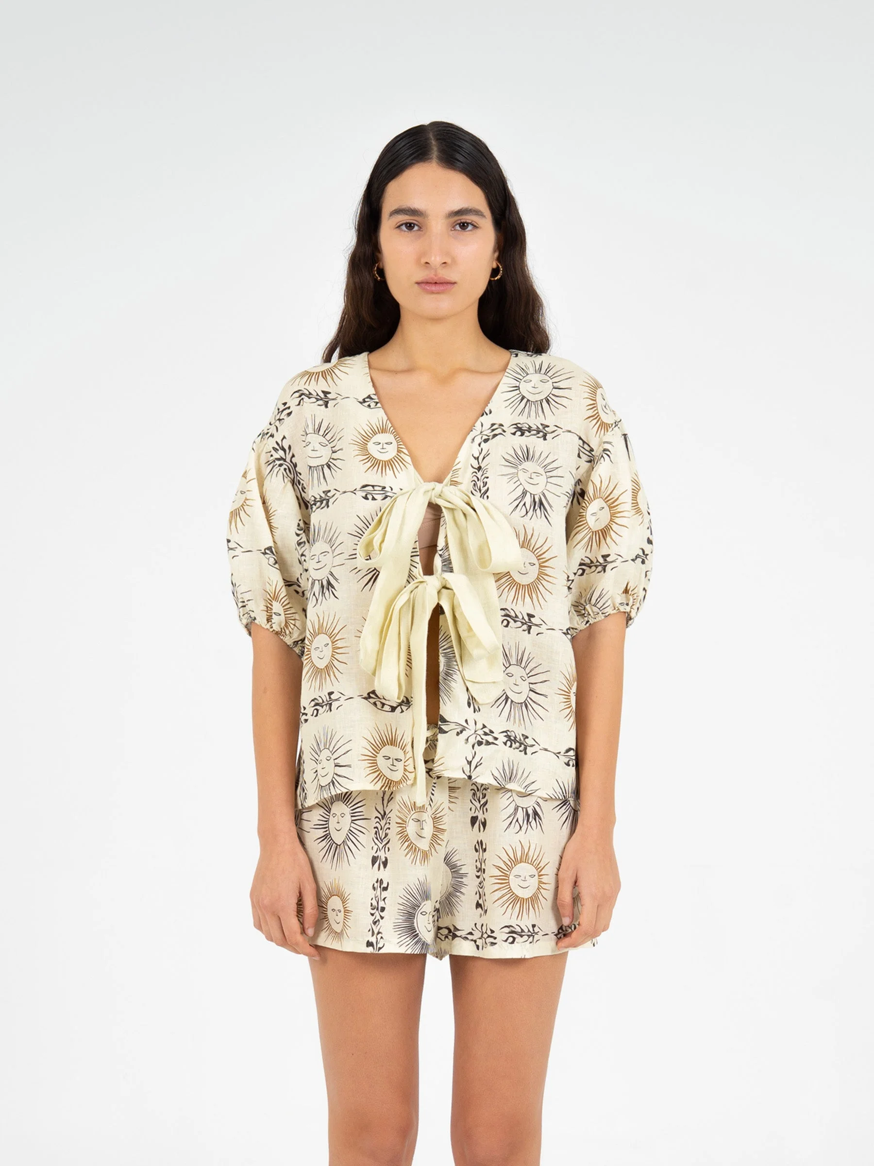 Soleil Spirit Sun-Printed Top - Borderfree