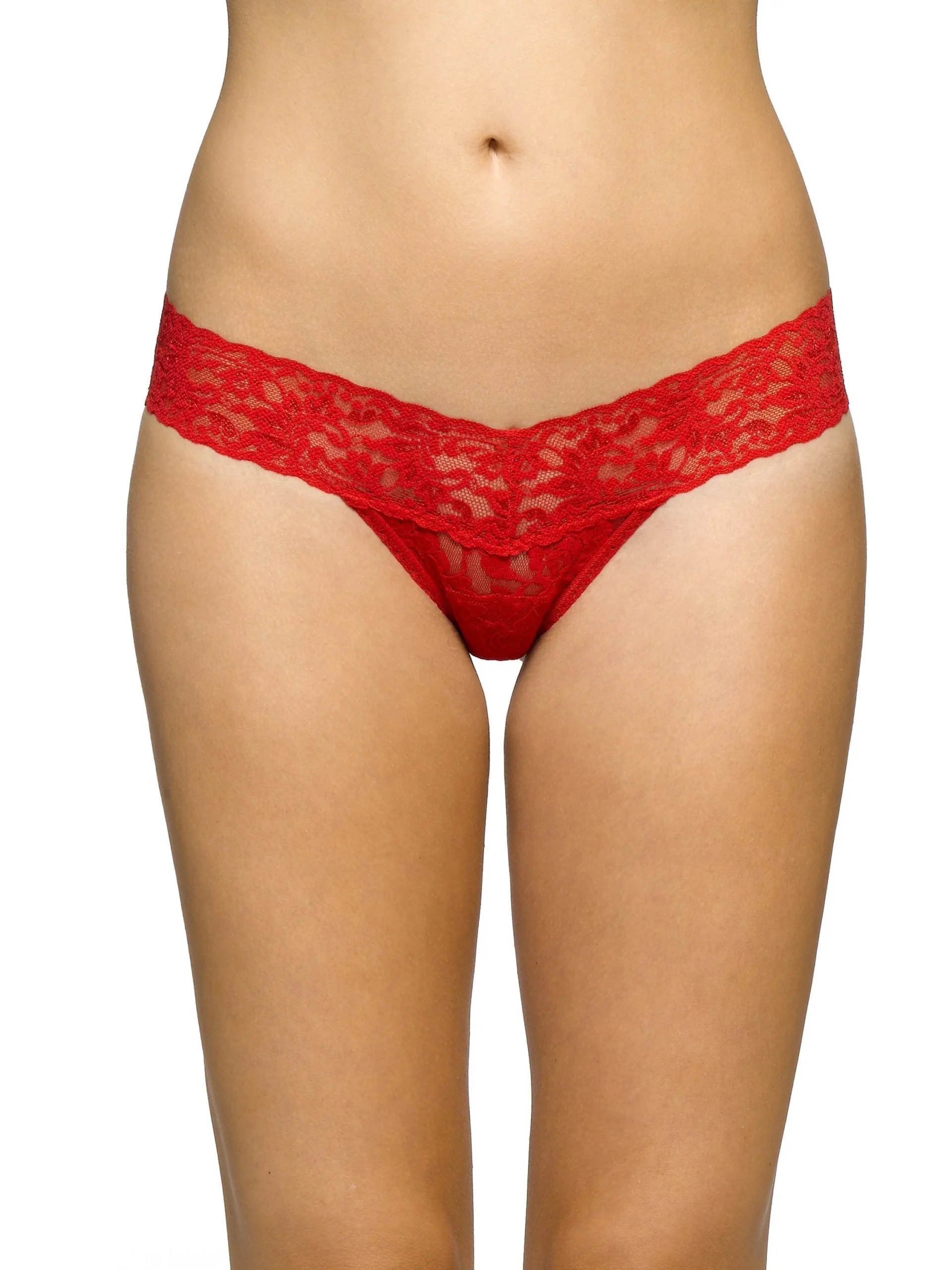 Signature Lace® Low Rise Thong Red - Borderfree