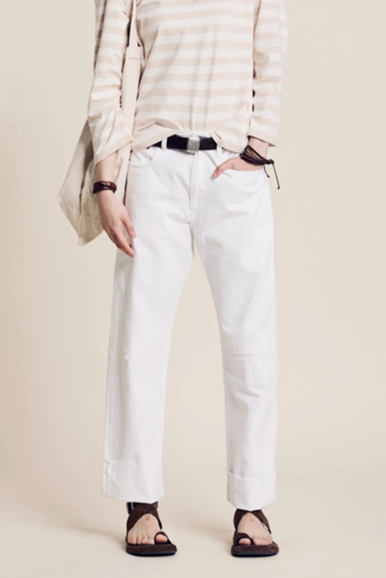 Lucy Boyfriend Jean - White - Borderfree