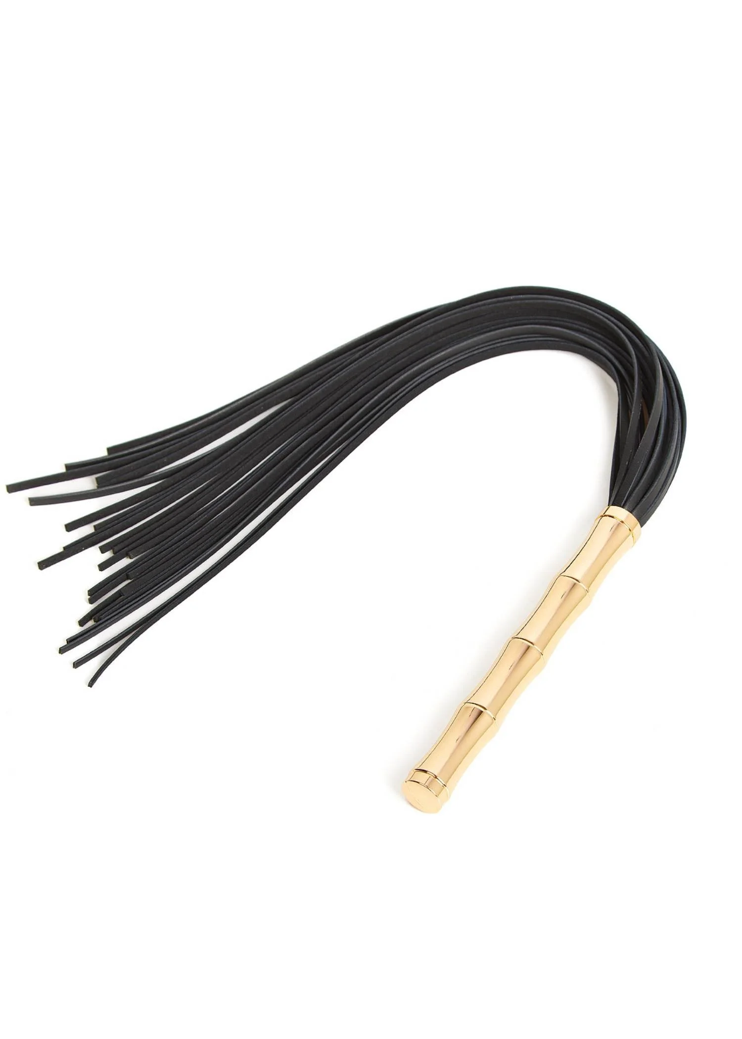 Bamboo Leather Flogger (Black/Gold) - Borderfree
