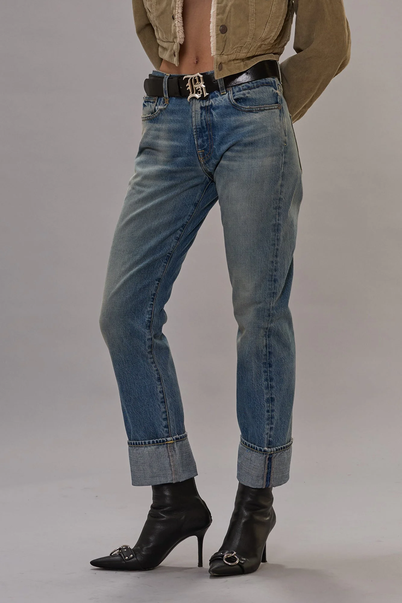 CUFFED ROMEO JEAN - MERRIN BLUE - Borderfree