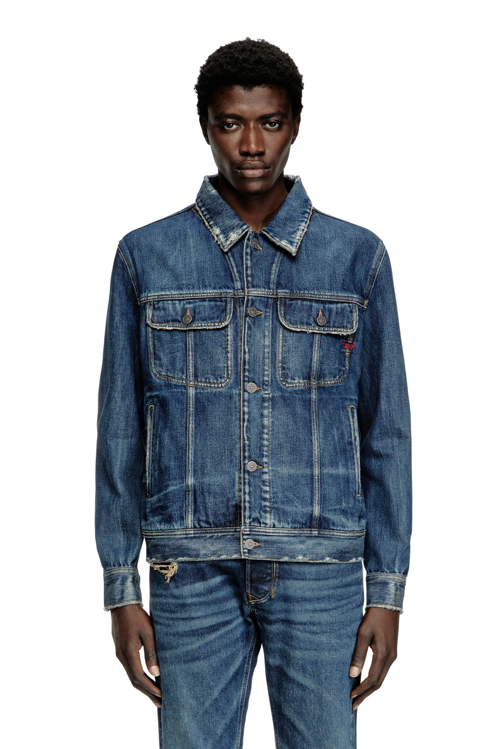 Diesel - Regular-fit trucker jacket - Denim Jackets - Man - Blue - Borderfree