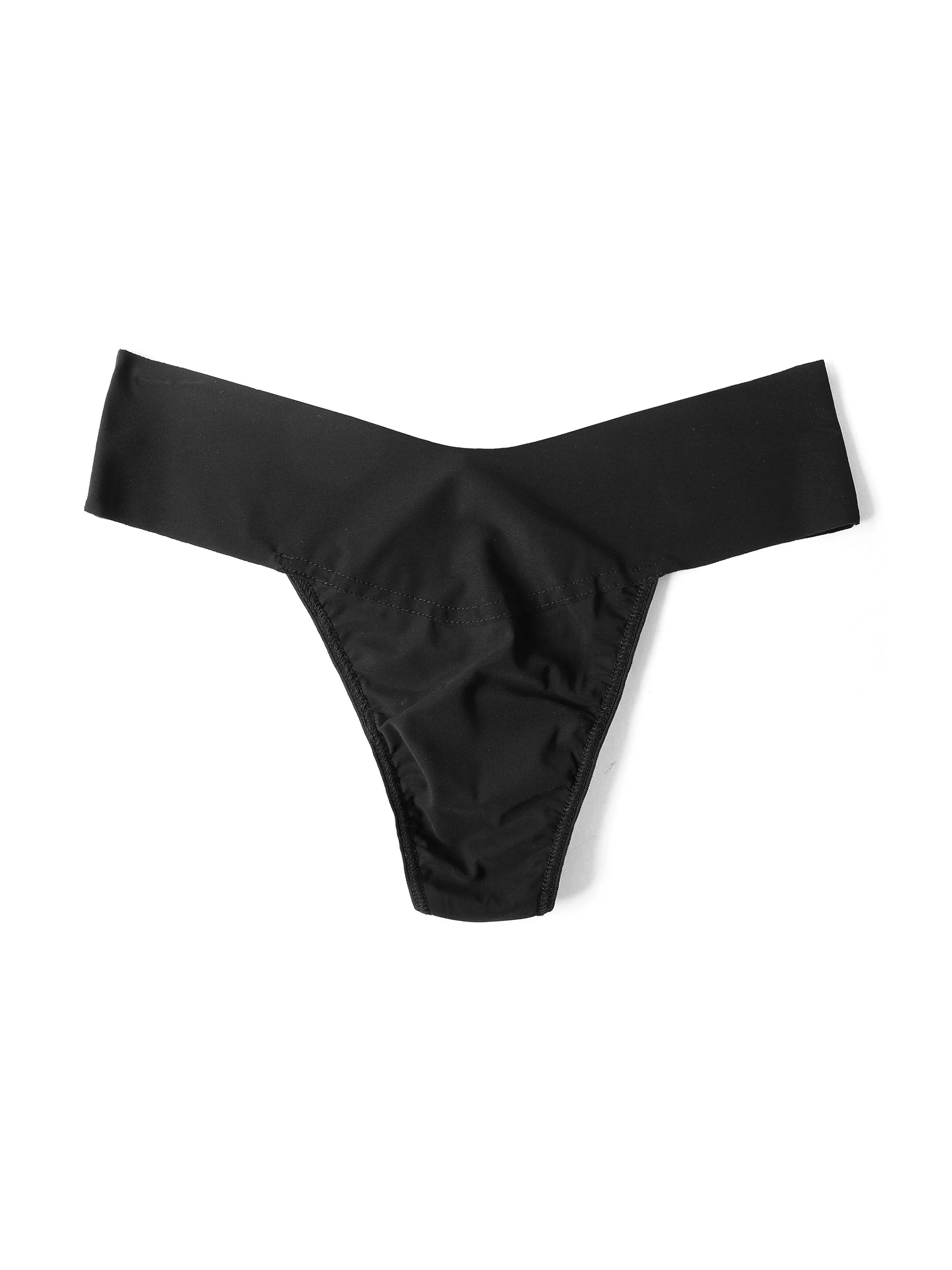BreatheSoft® Natural Rise Thong Black - Borderfree