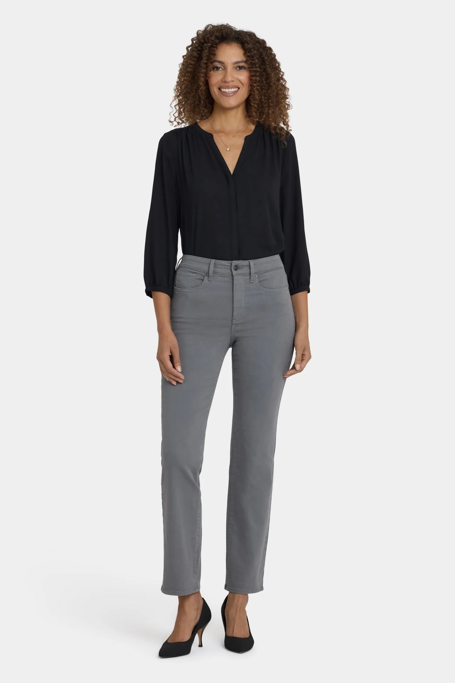 Marilyn Straight Jeans - Lunar Stone - Borderfree