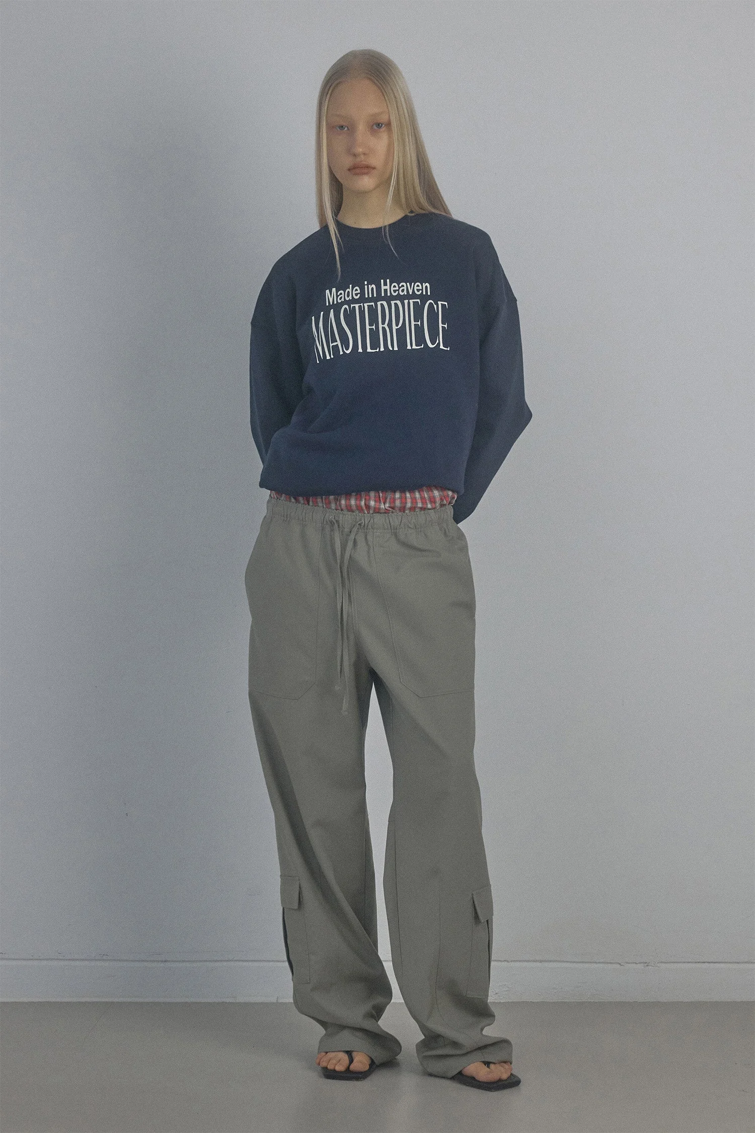 Stitch Detail Carpenter Pants Sage - Borderfree