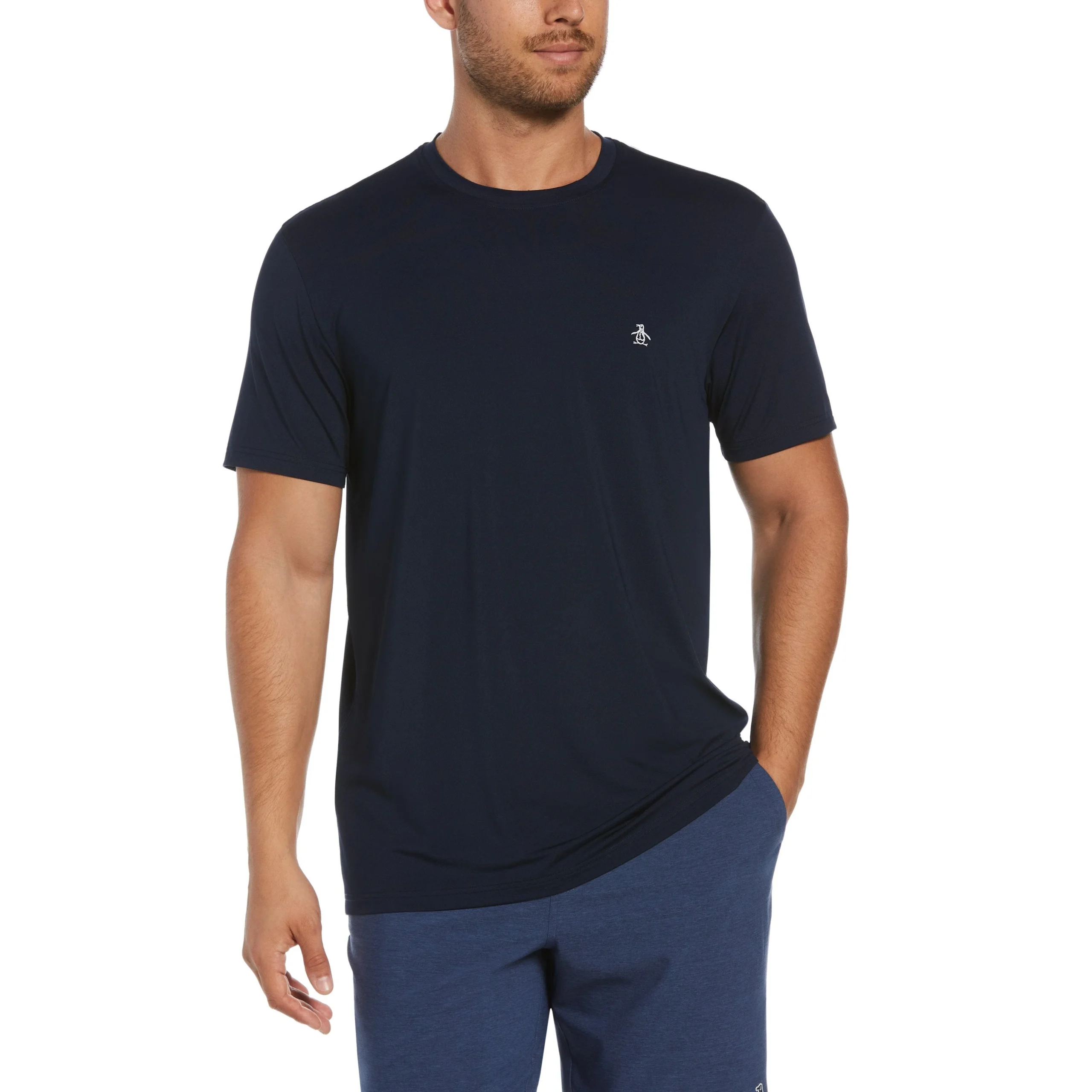 Solid Performance Crew Tennis Tee - Borderfree