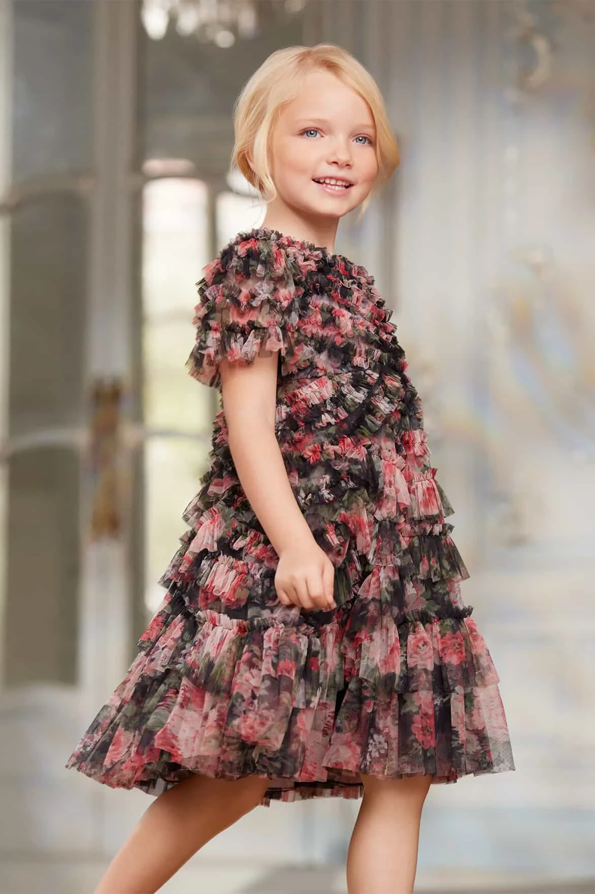 Midnight Dance Marilla Ruffle Kids Dress - Borderfree