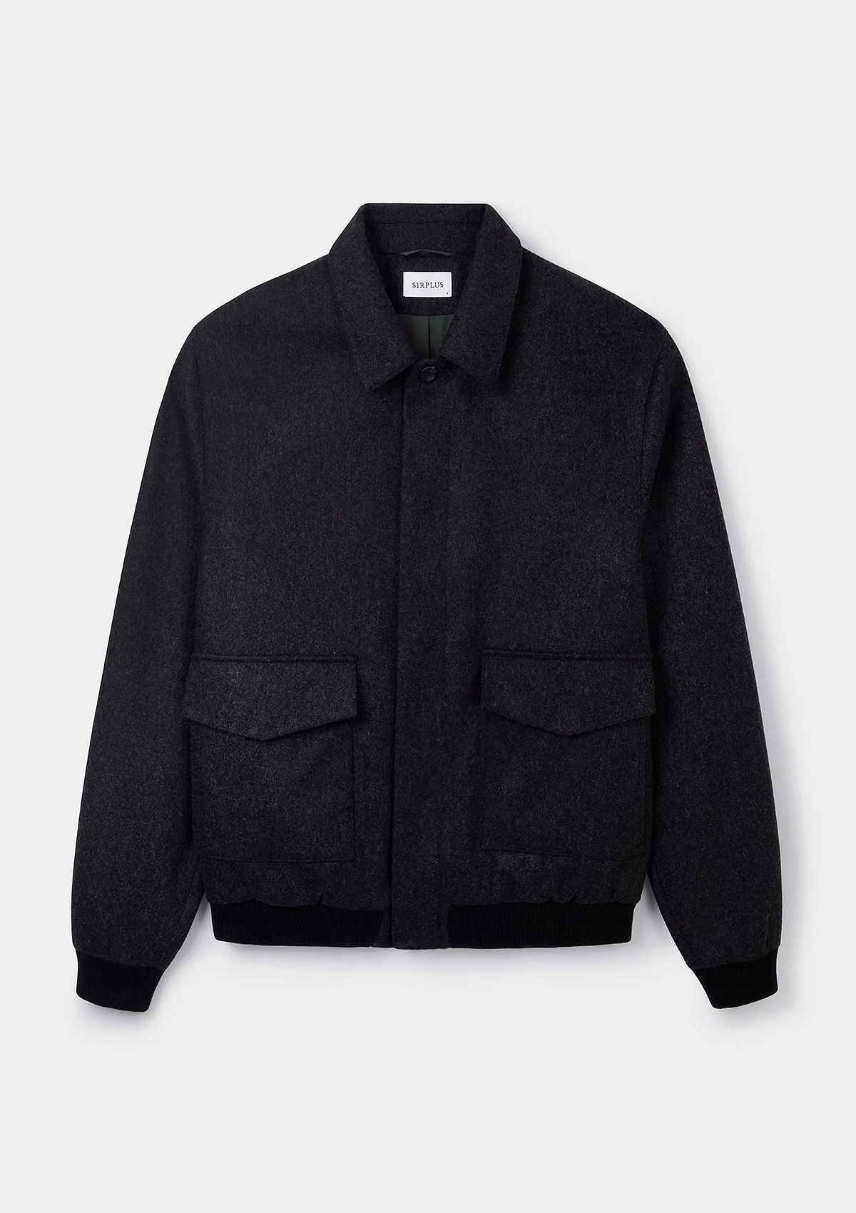 Charcoal Wool Flight Jacket - Borderfree