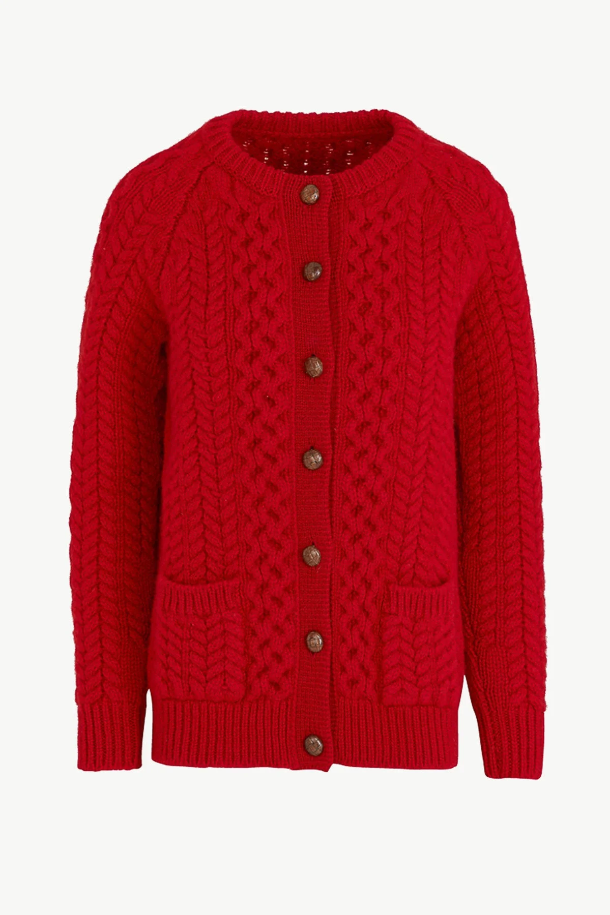 Heidi Cardigan in Cable Knitted Wool - Borderfree