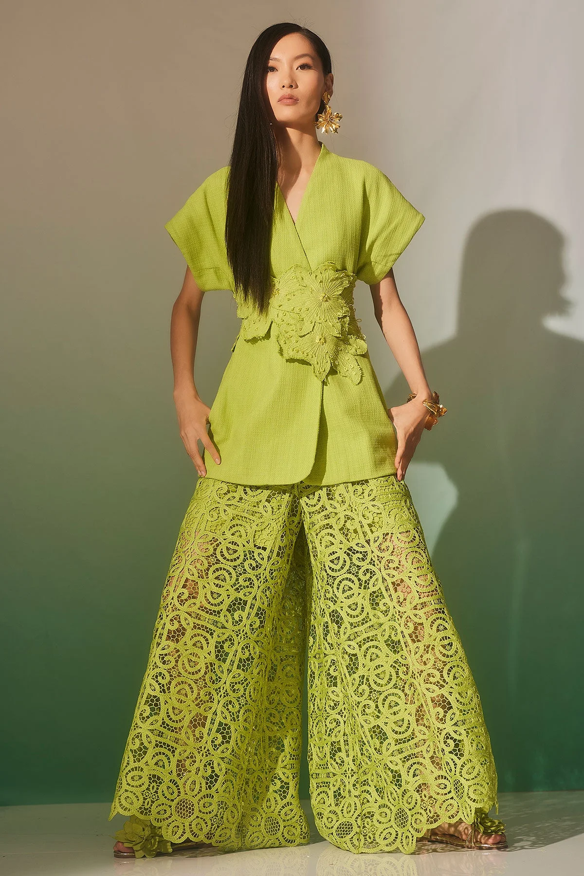 Raffia Lace Palazzo Pants - Borderfree