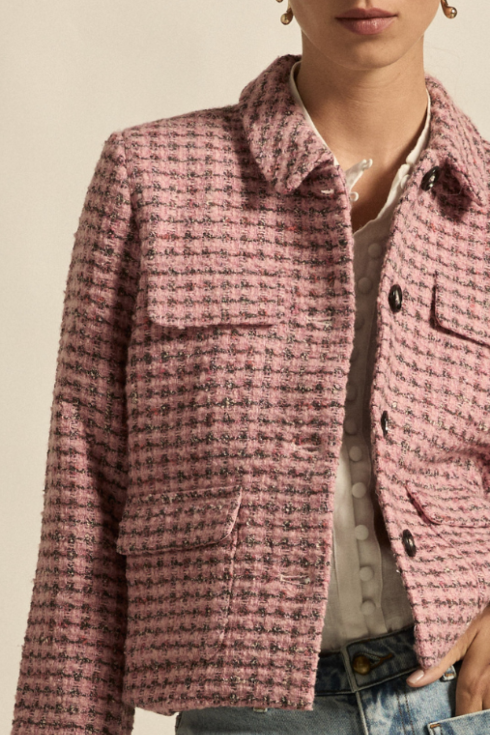 adjoin jacket - rose boucle - Borderfree