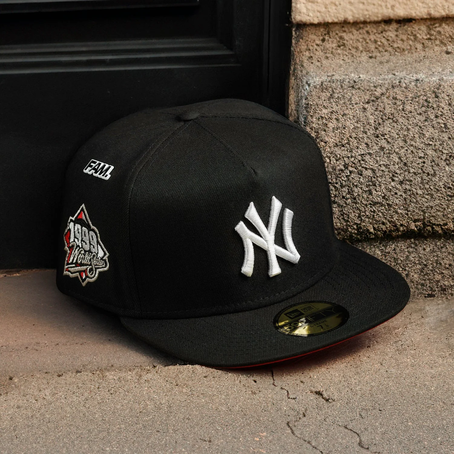 NEW ERA 59FIFTY A-FRAME MLB NEW YORK YANKEES WS 99 BLACK / SCARLET UV ...