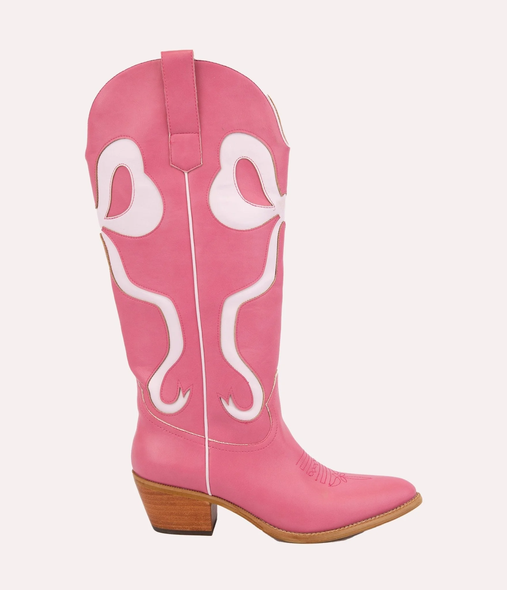 Pink & White Ruby Bow Cowboy Boots - Borderfree