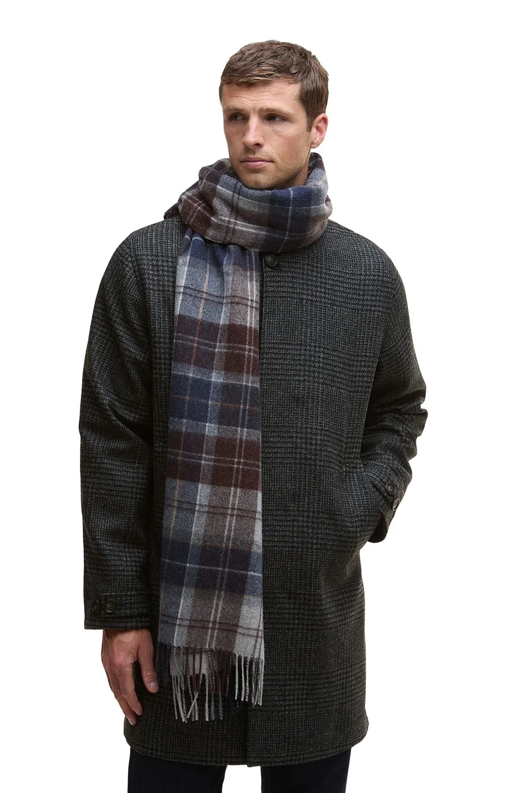Men's Barbour Brack Patchwork Tartan Scarf - Borderfree