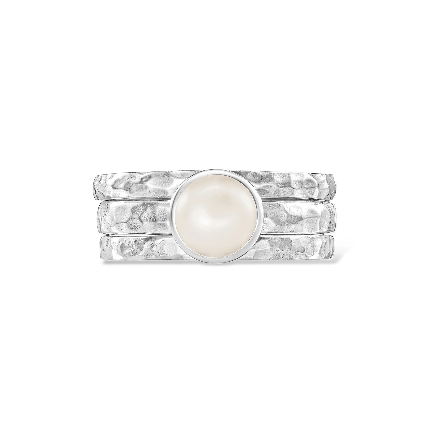 Wondrous Pearl Twinkle Stacking Rings - Borderfree